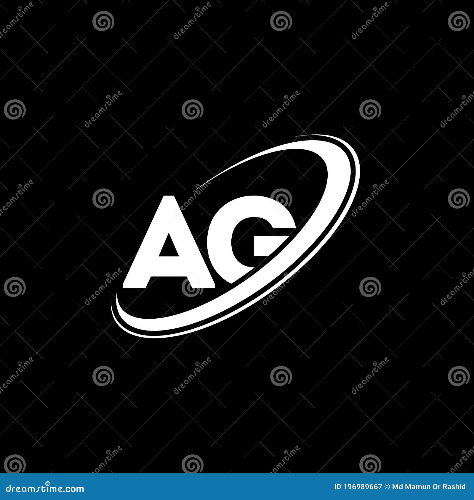 AG a G Letter Logo Design. Initial Letter AG Linked Circle Uppercase ...
