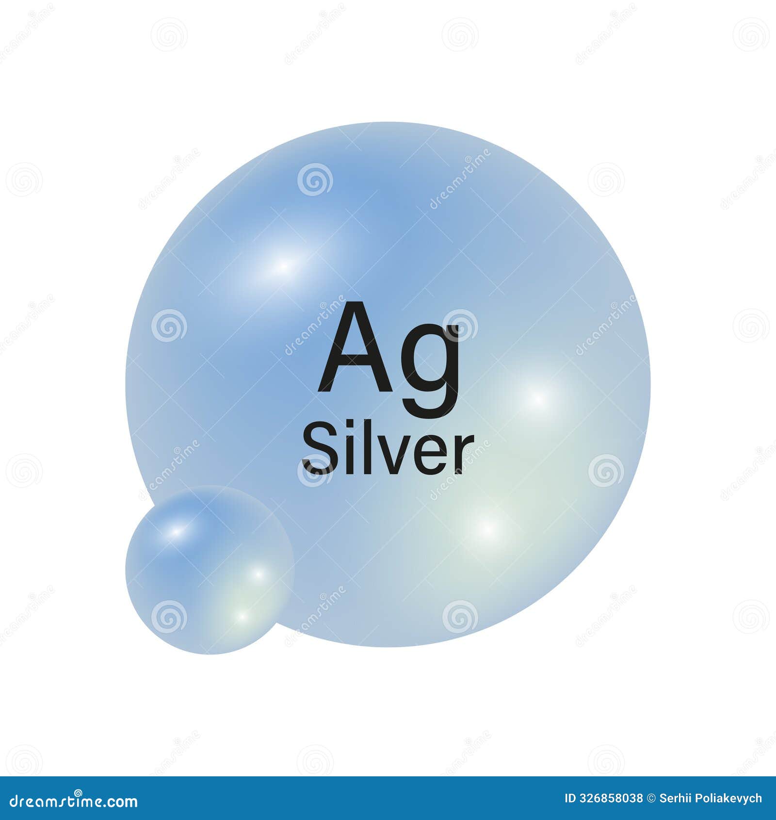 Ag Icon. Silver Symbol. Blue Gradient Sphere. Scientific Vector Image. | CartoonDealer.com ...