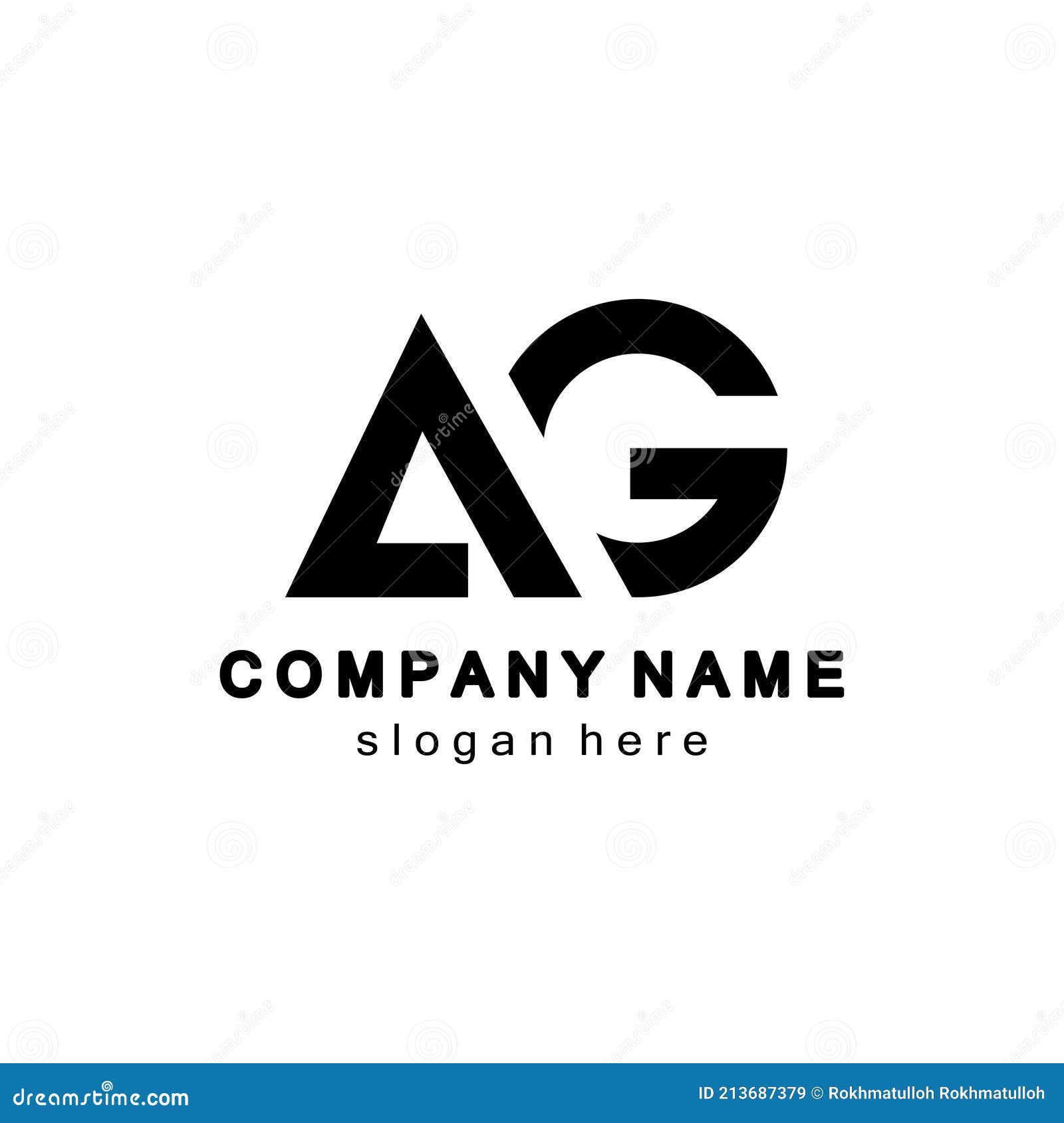 AG Initials Logo Illustration Design Vector Template Stock Vector ...