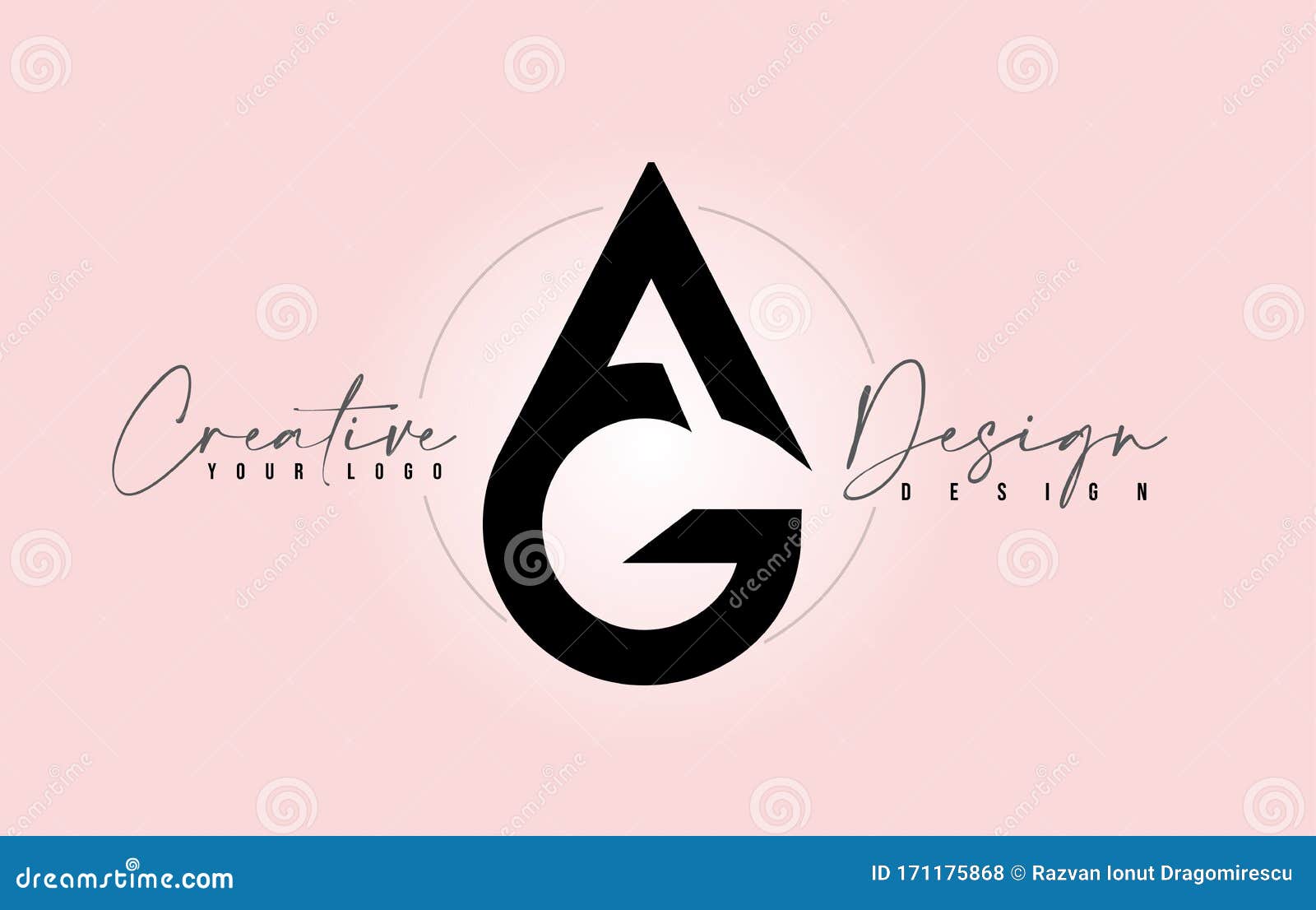 AG Letter Design Icon Logo with Letters One on Top of Each Other Vector ...