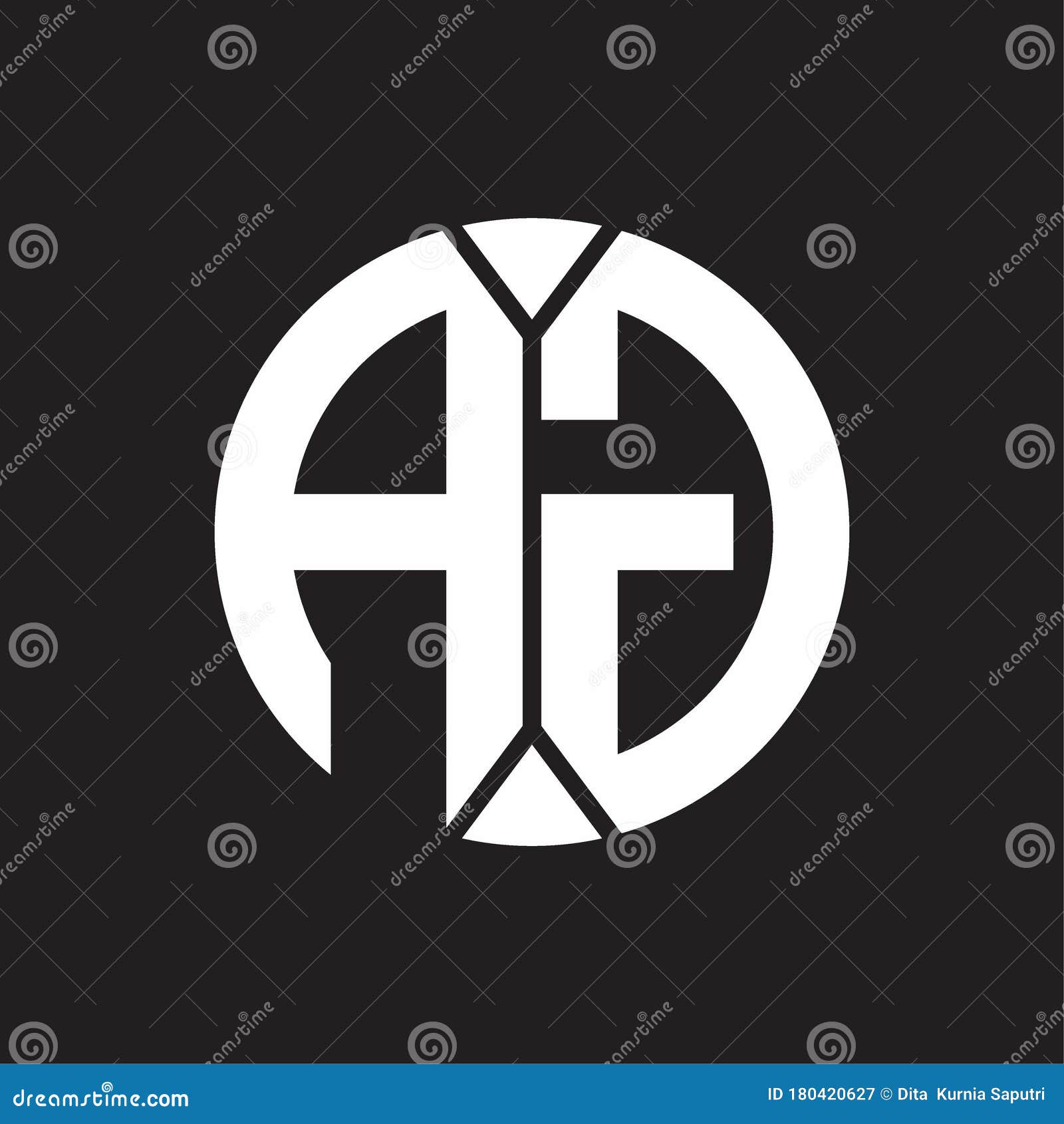 AG Logo Monogram with Piece Circle Ribbon Style Stock Vector ...