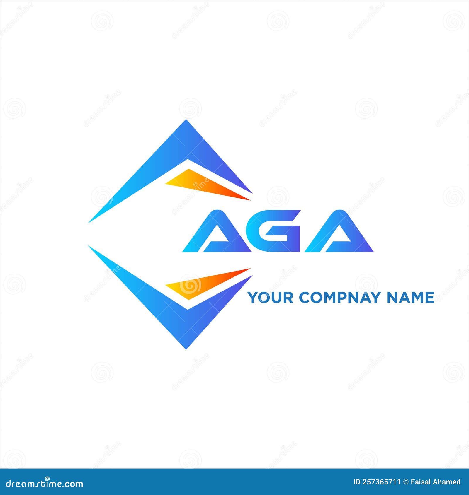 AGA Abstract Technology Logo Design on White Background. AGA Creative ...