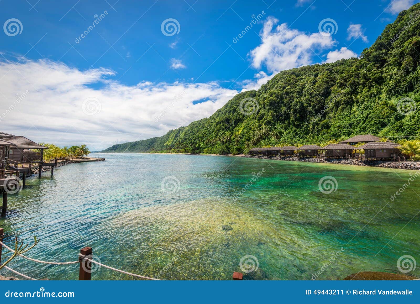 Aga Reef, Samoa stock image. Image of clouds, coast, mountain - 49443211
