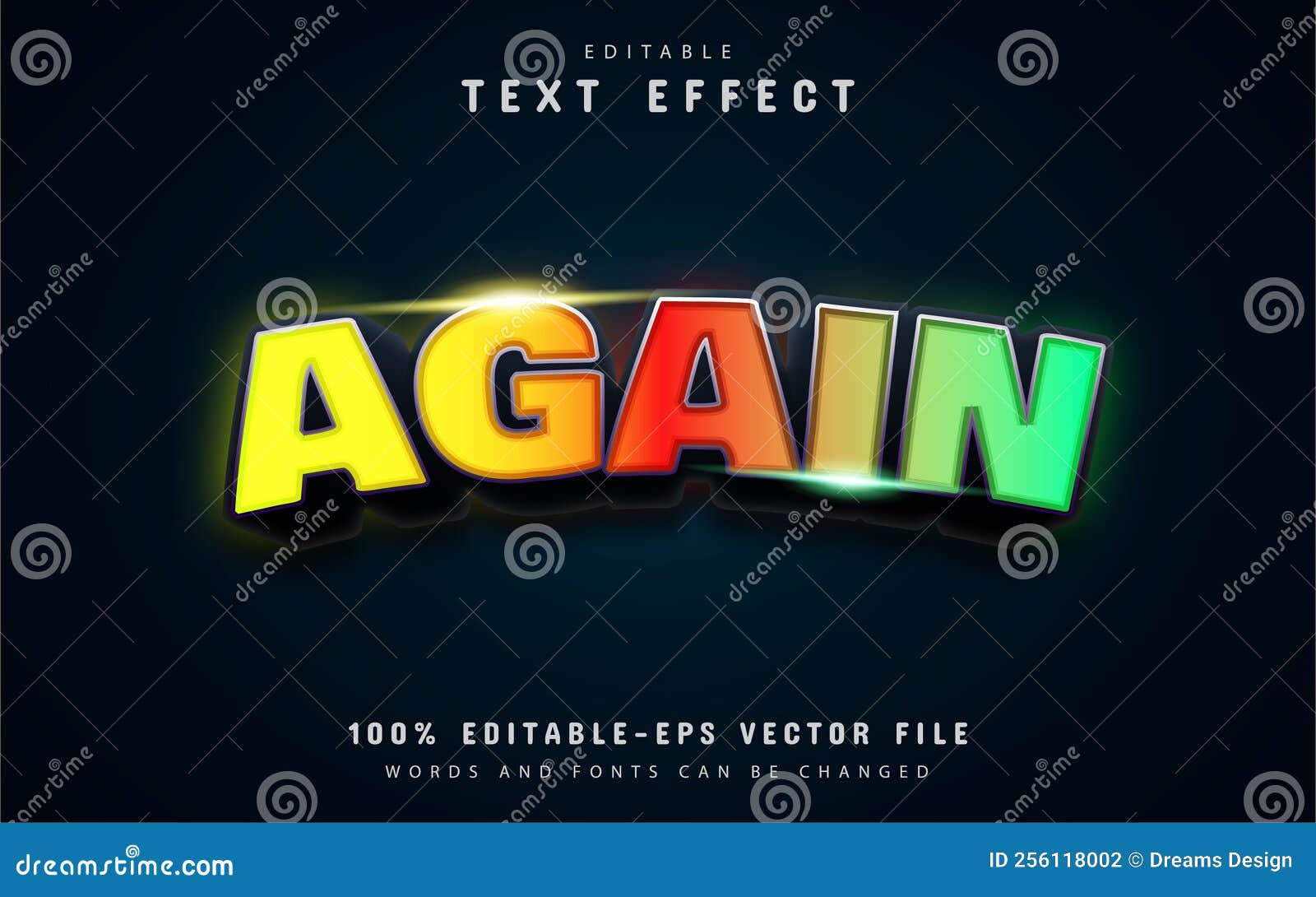 Again colorful text effect stock vector. Illustration of creative ...
