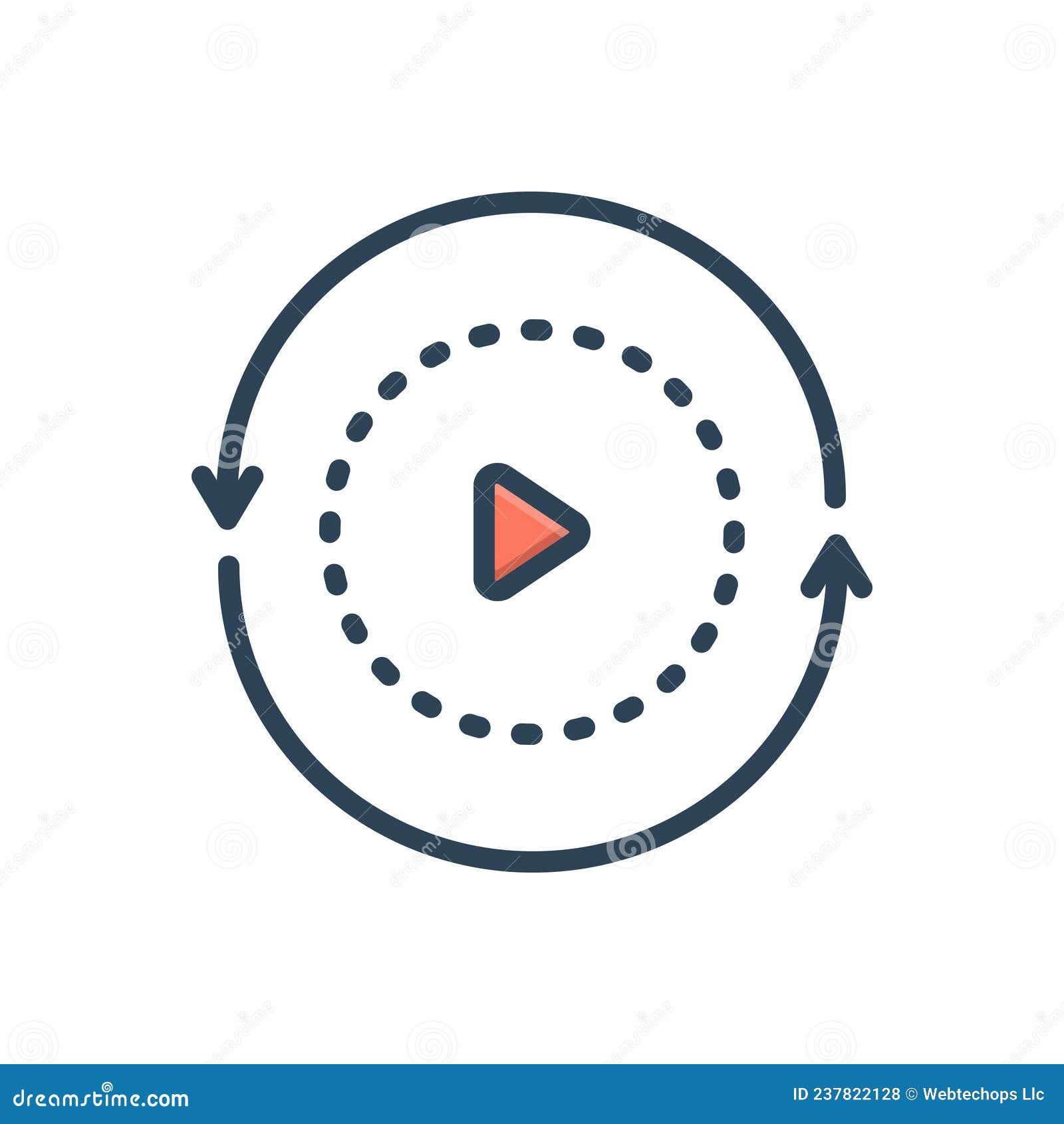 Color Illustration Icon for Again, Replay and Play Stock Illustration ...