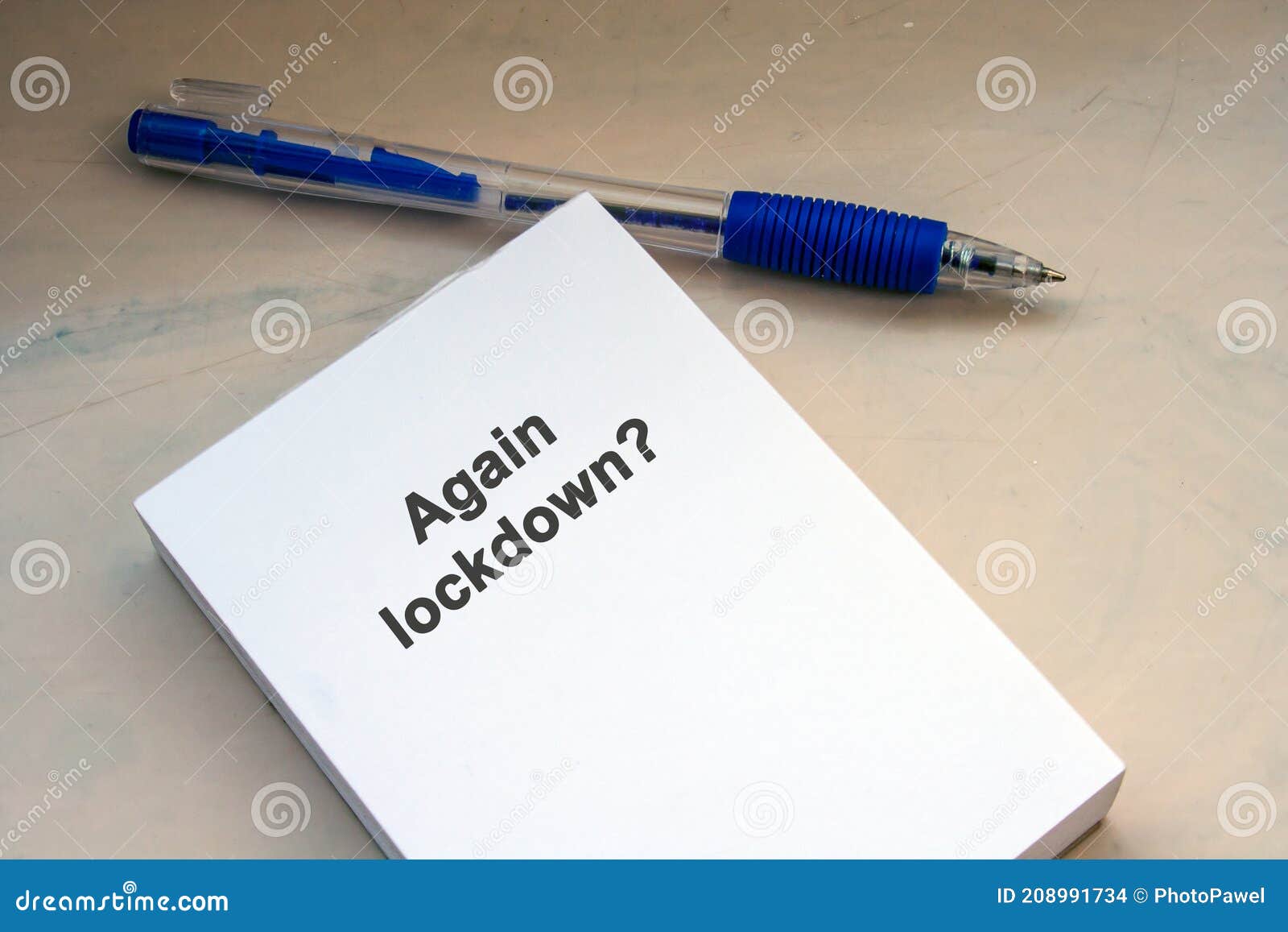 Again Lockdown Question. Paper Note and Pen. Message on Note Stock ...