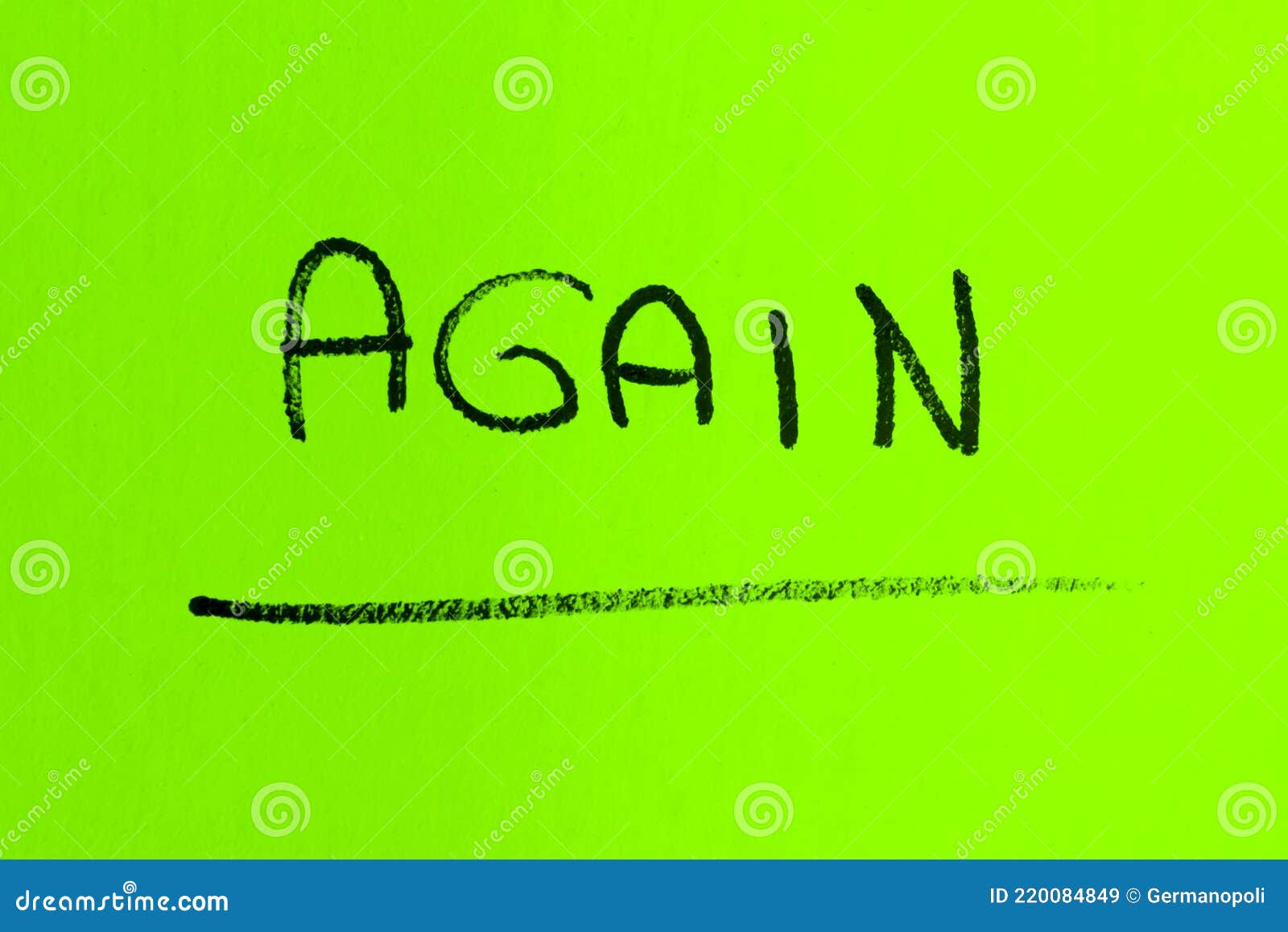 Again word stock image. Image of font, motivational - 220084849