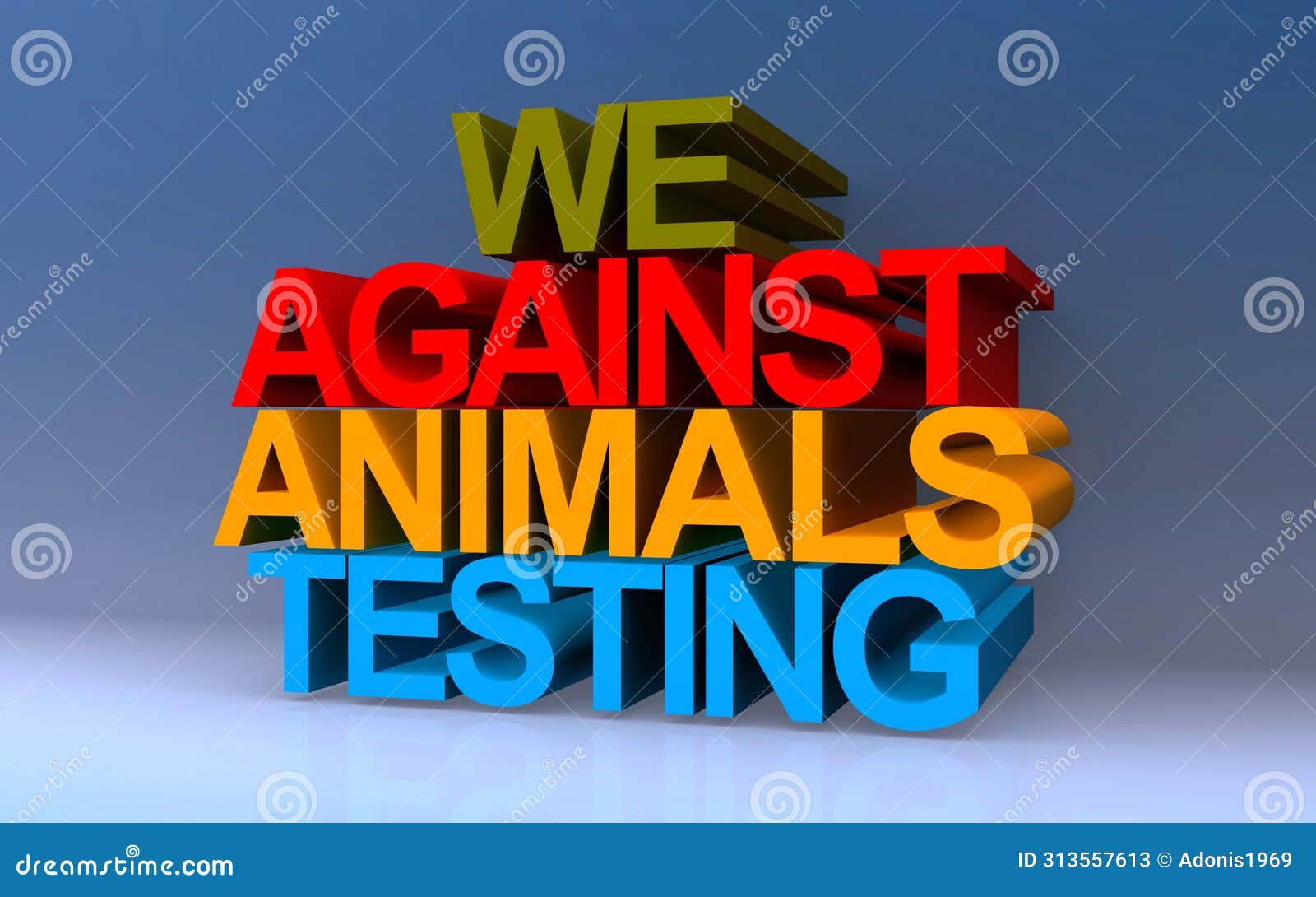 We Against Animals Testing on Blue Stock Illustration - Illustration of ...
