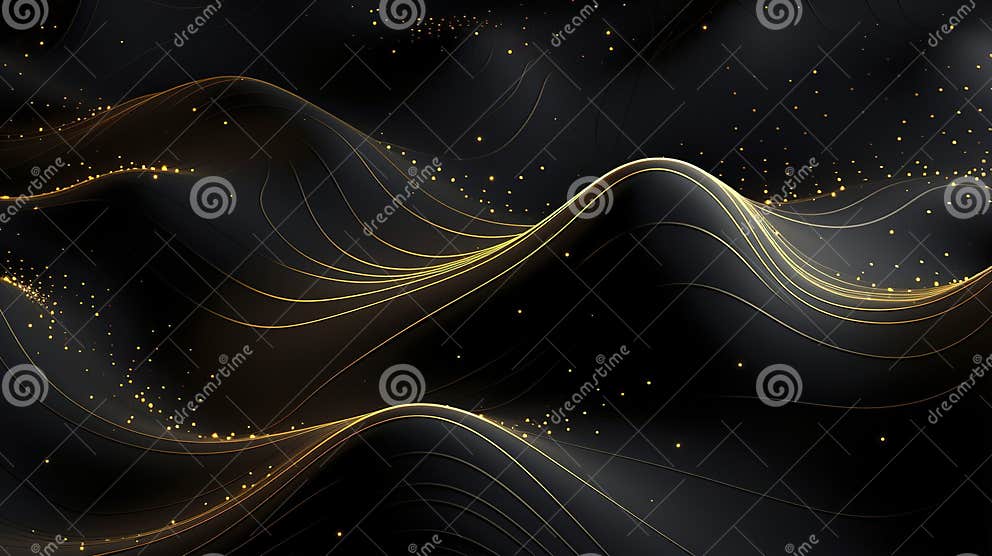 Against a Backdrop of Deep Obsidian, a Mesmerizing Pattern of Metallic ...