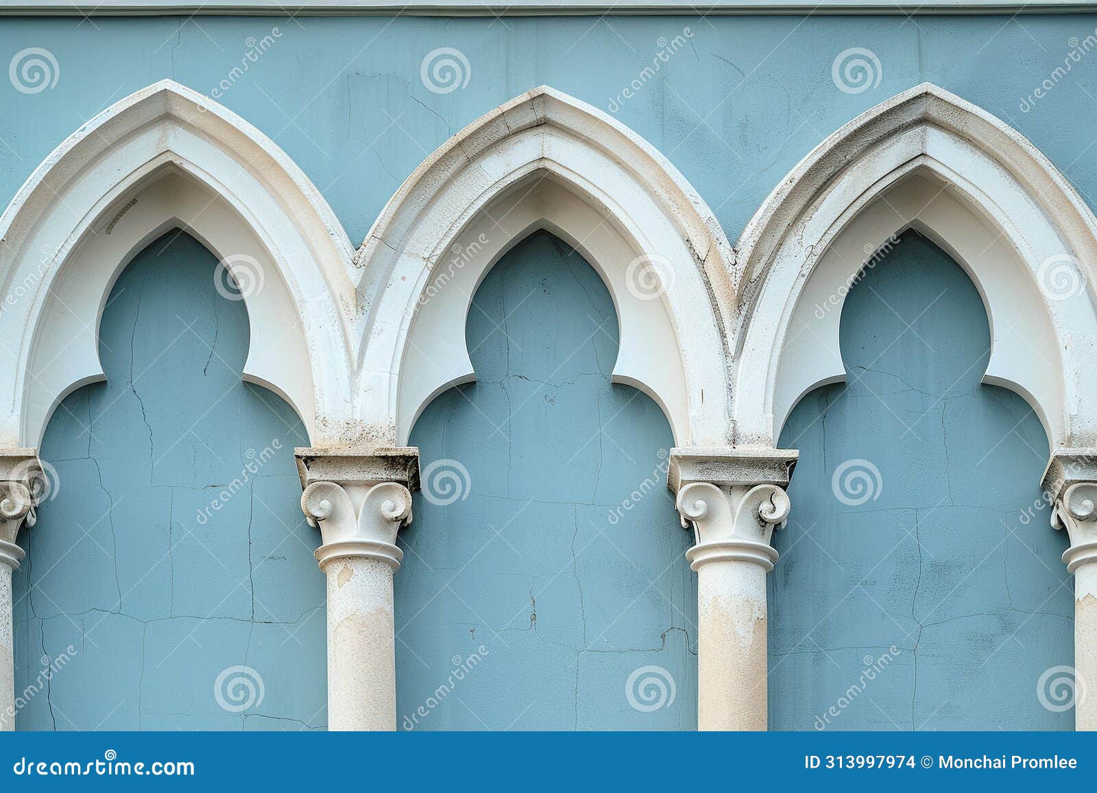 Against the Backdrop of a Flat Facade, the Sharp Curves of Arch Tracery ...