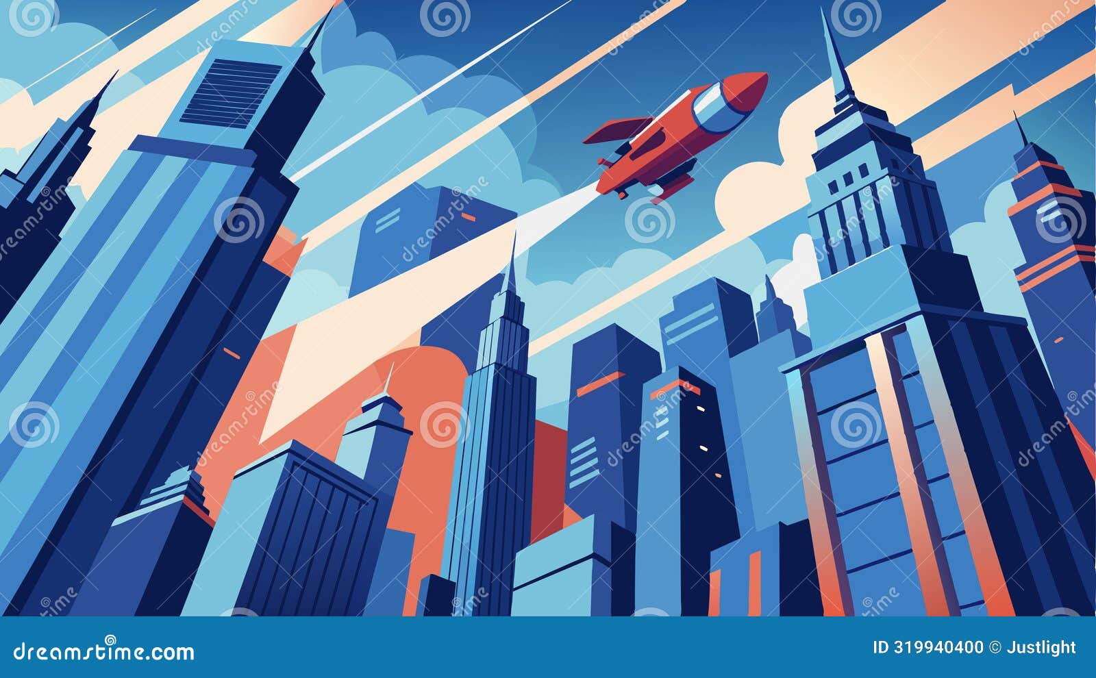 Against the Backdrop of a Towering Metropolis the EVTOLs Glided through ...