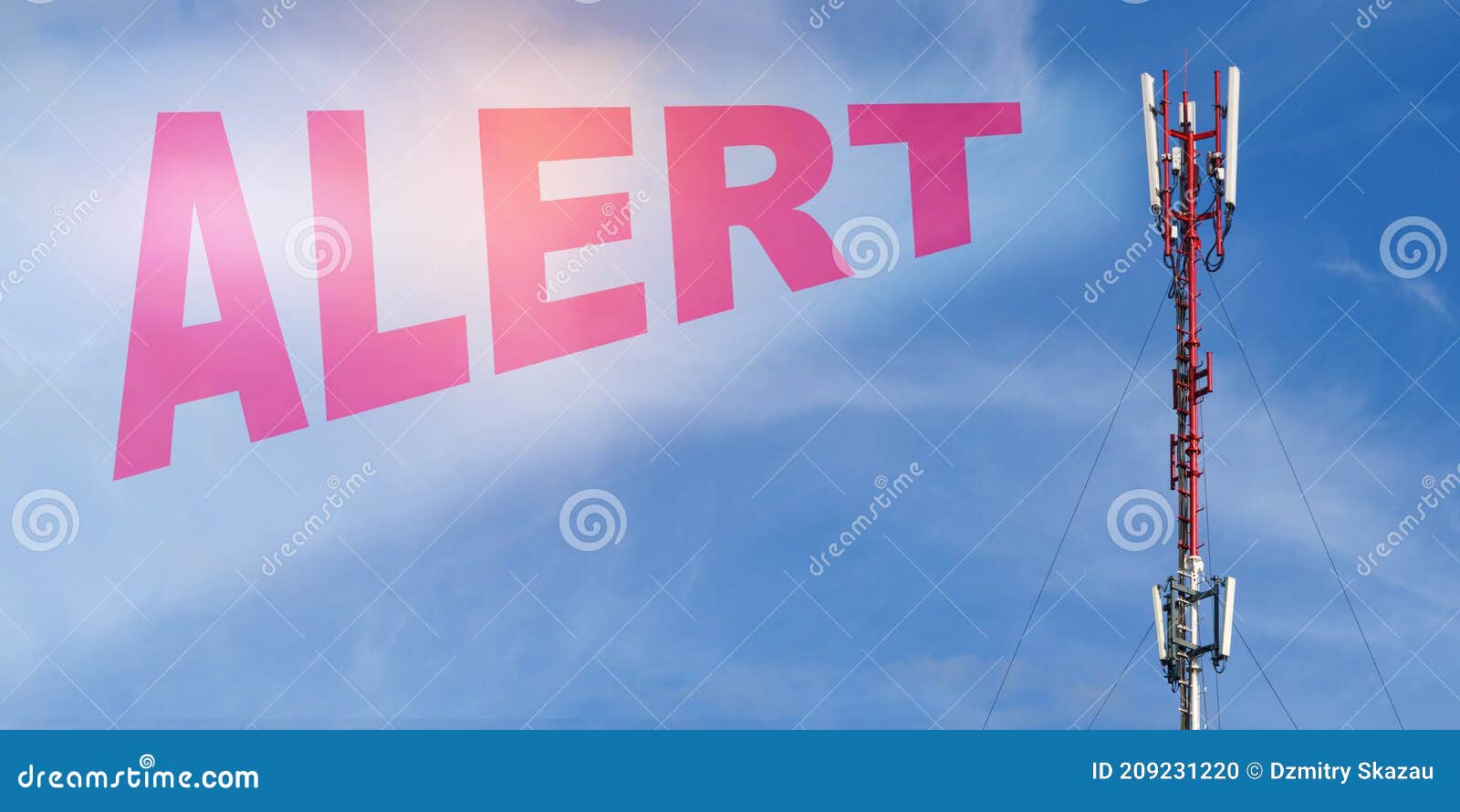 Against the Background of a Blue Sky with Clouds it is Written - ALERT ...