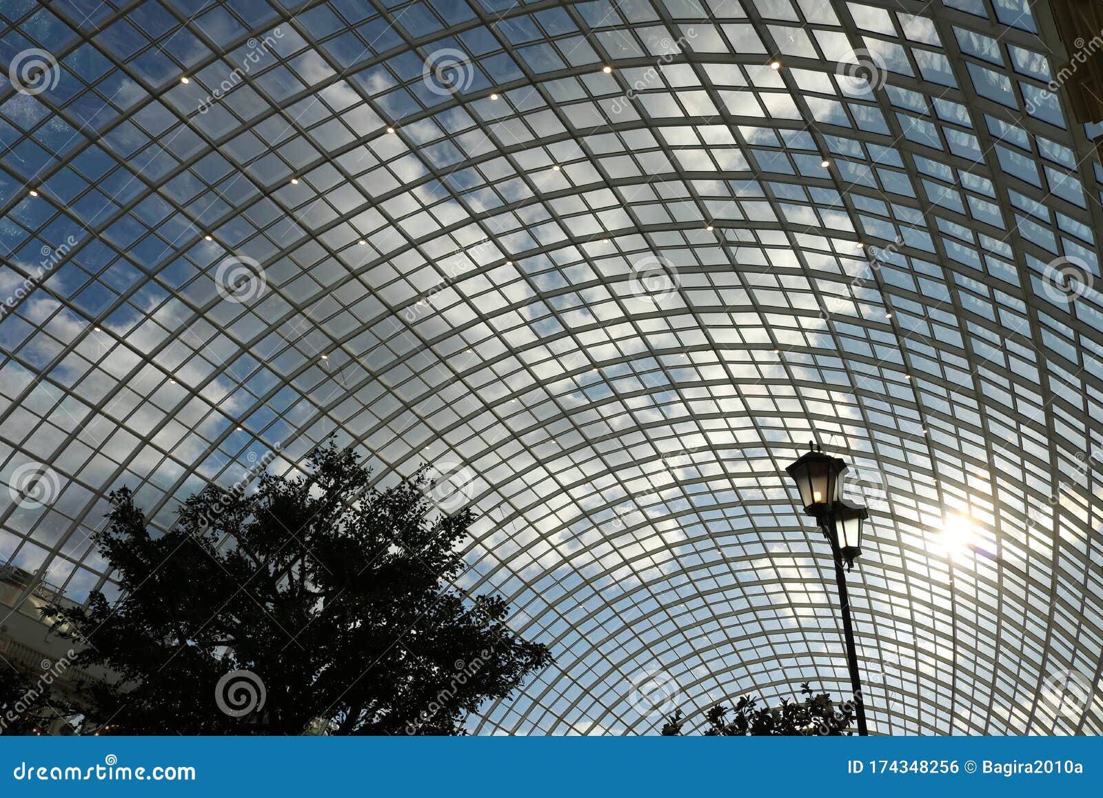 The Texture of a Glass Domed Ceiling with Square Ceilings Stock Photo ...