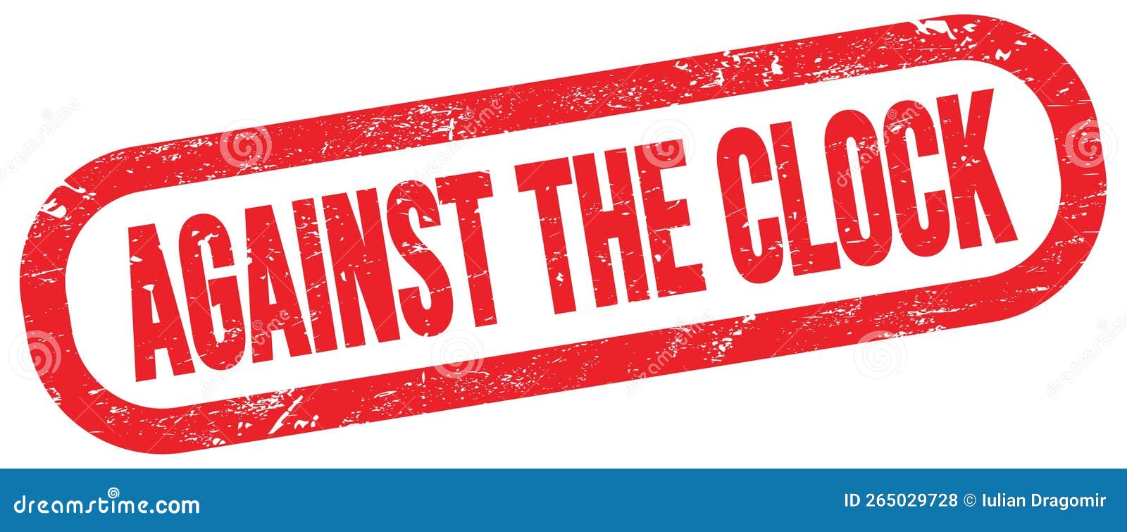 AGAINST the CLOCK, Text Written on Red Stamp Sign Stock Illustration ...