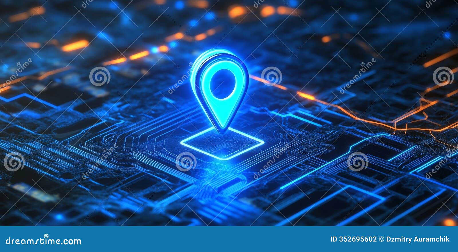 Against a Dark Backdrop, a Map Shows Blue Shining Pins, One Highlighted ...