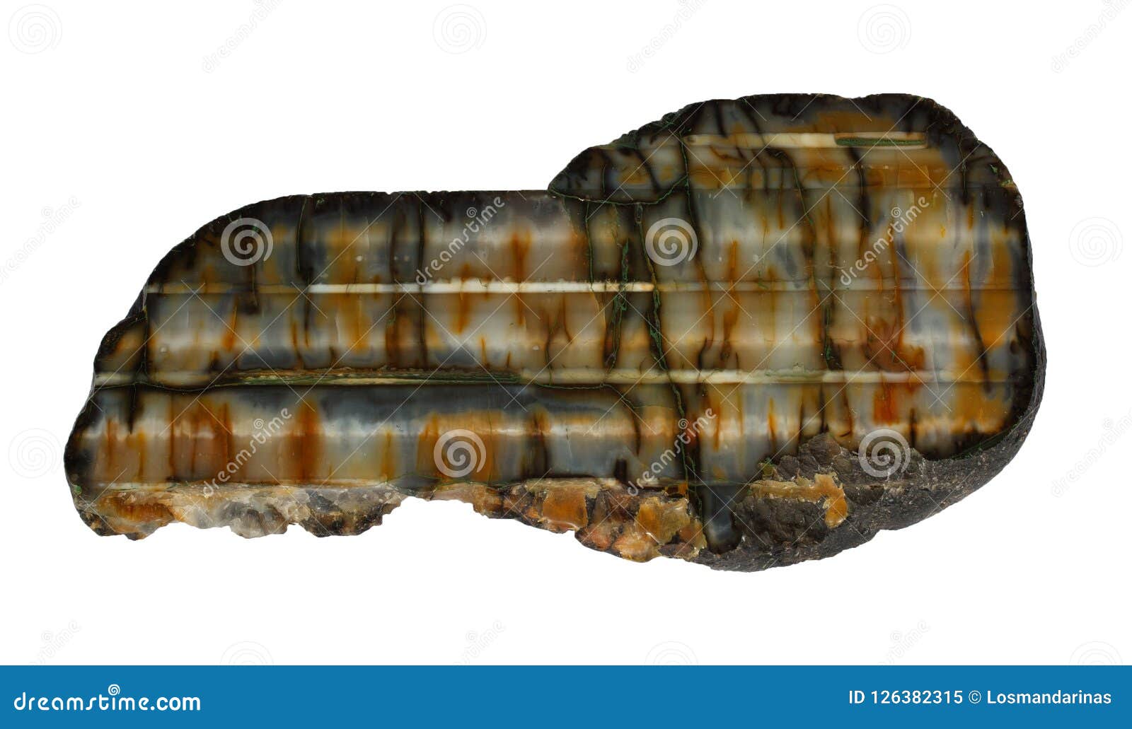 Agate Banded Mineral Isolated Stock Image - Image of shape, greenish ...