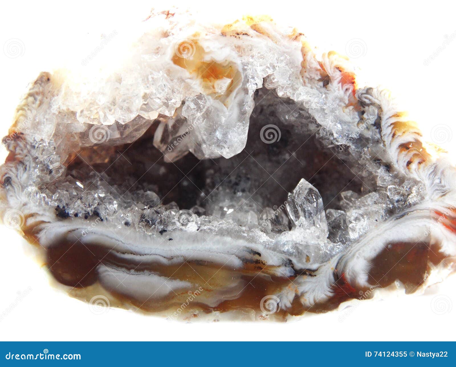 Agate with Chalcedony Geological Crystal Stock Image - Image of agate ...