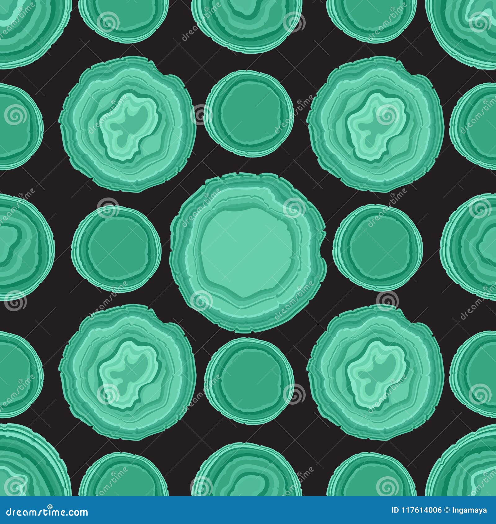 Vector Agate Green Stone Seamless Pattern on Dark Stock Vector ...