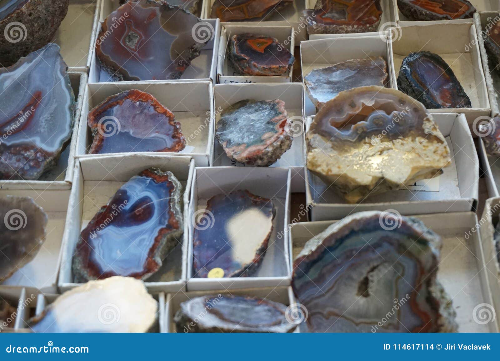 Agate mineral collection stock photo. Image of decoration - 114617114