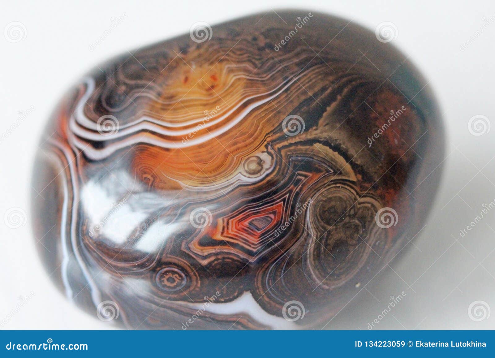 Agate. Natural Round or Oval Stone Agate with Striped Texture or ...