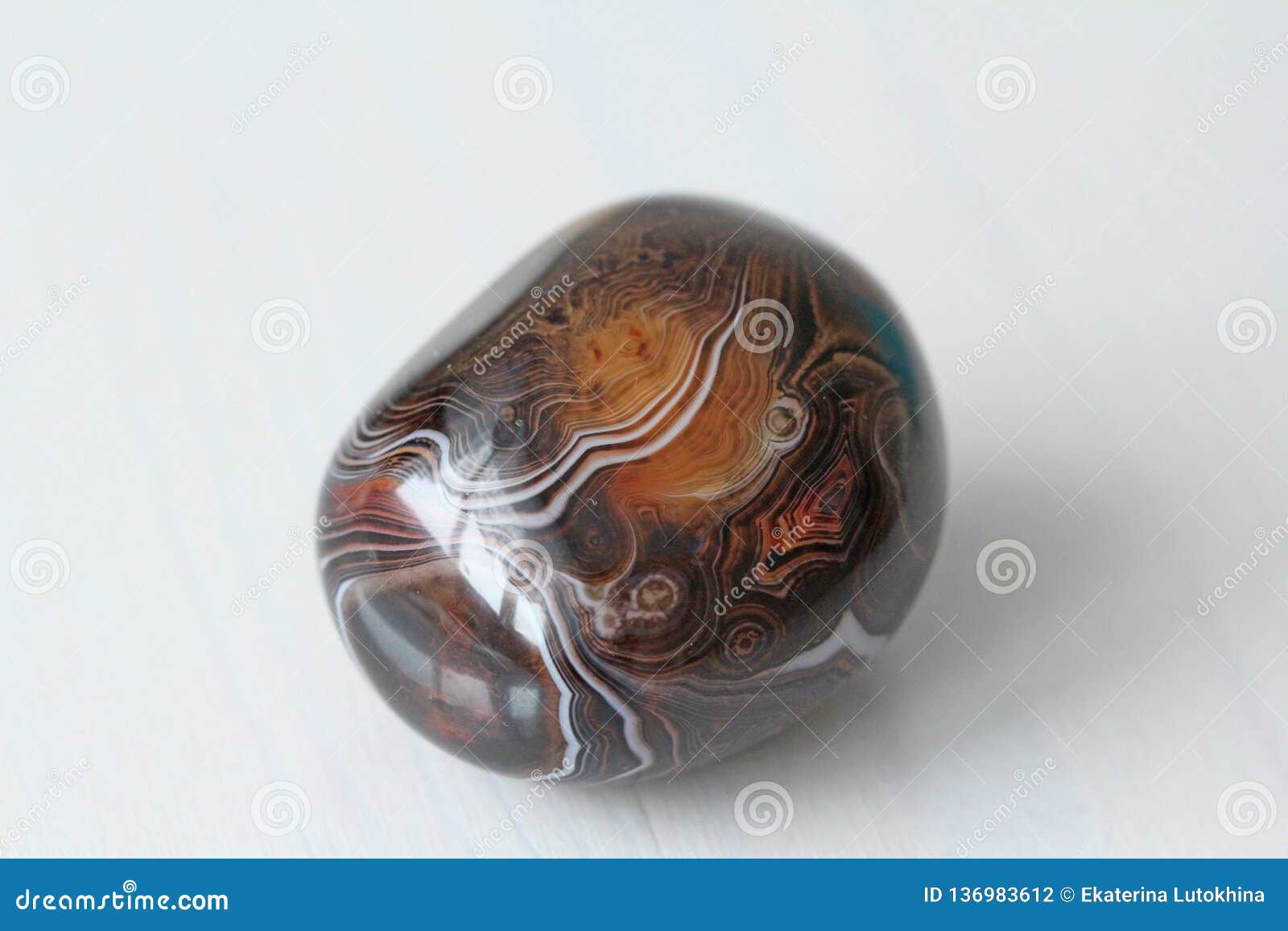 Agate. Natural Round or Oval Stone Agate with Striped Texture or ...