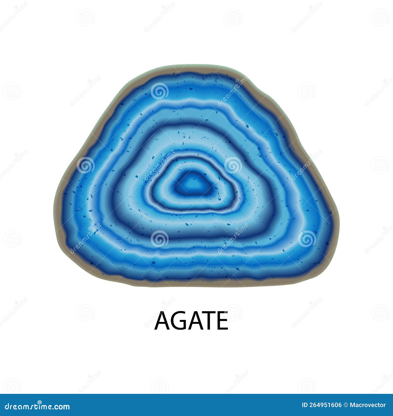 Agate Realistic Mineral Composition Stock Illustration - Illustration ...