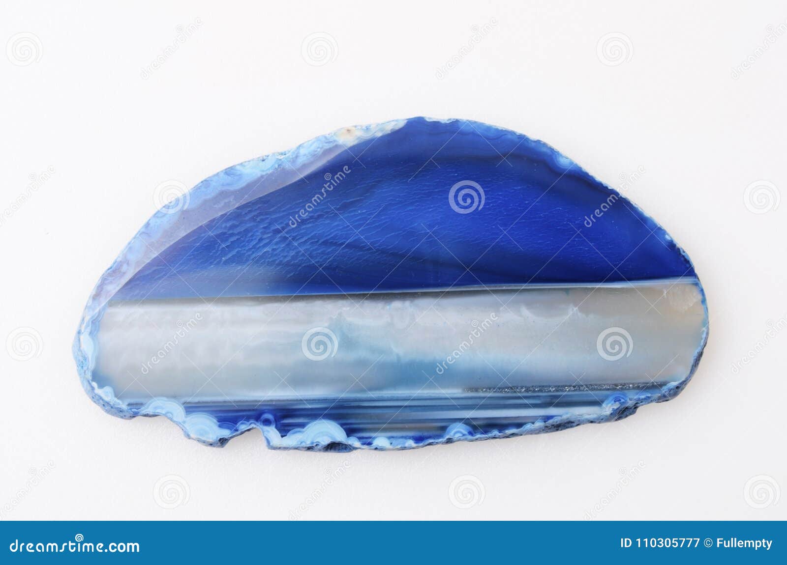 Blue agate gem stone stock image. Image of stone, polished - 110305777