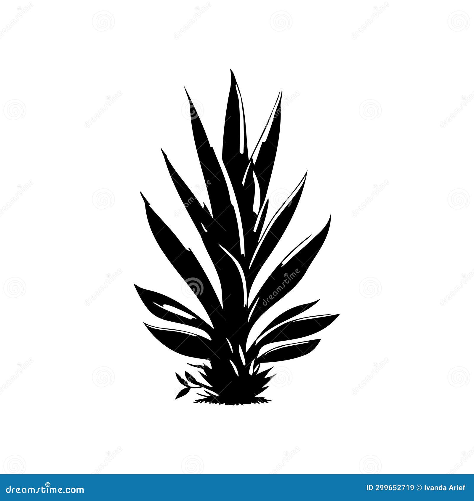Agave Icon Hand Draw Black Plant Logo Symbol Perfect Stock Vector ...