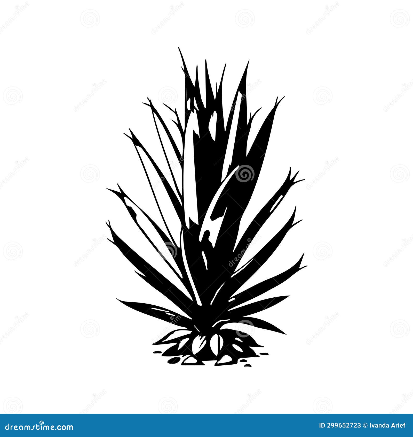 Agave Icon Hand Draw Black Plant Logo Symbol Perfect Stock Vector ...