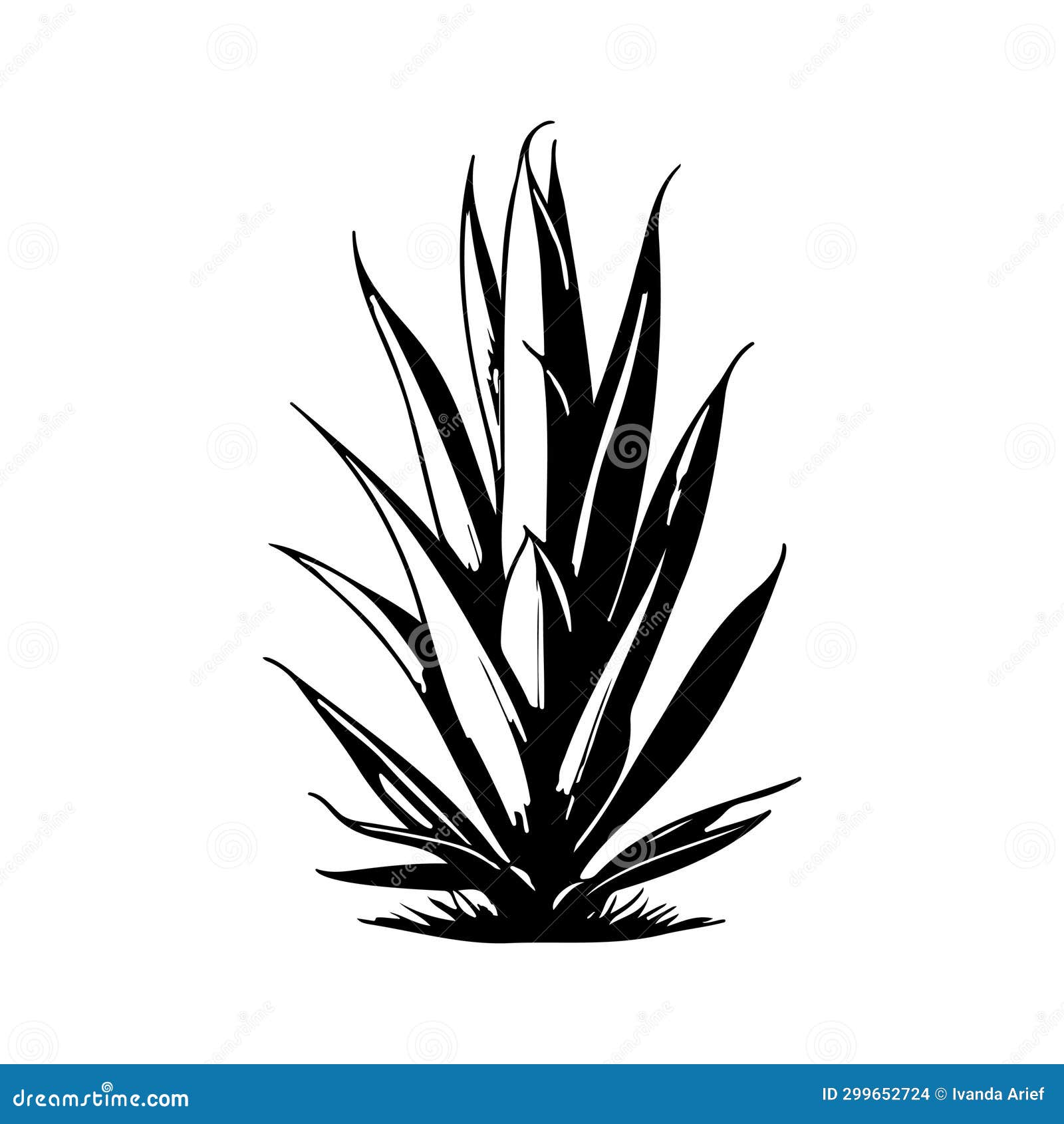 Agave Icon Hand Draw Black Plant Logo Symbol Perfect Stock Vector ...