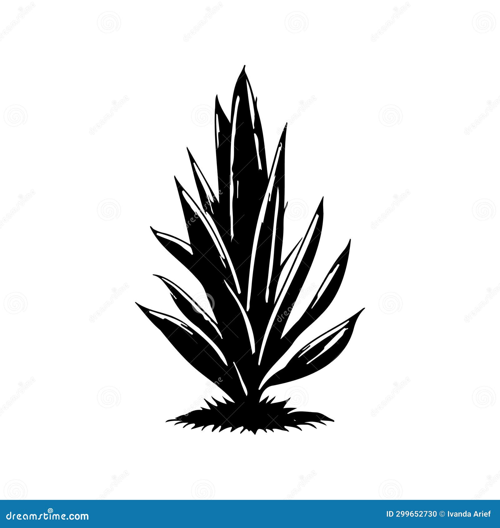 Agave Icon Hand Draw Black Plant Logo Symbol Perfect Stock Vector ...