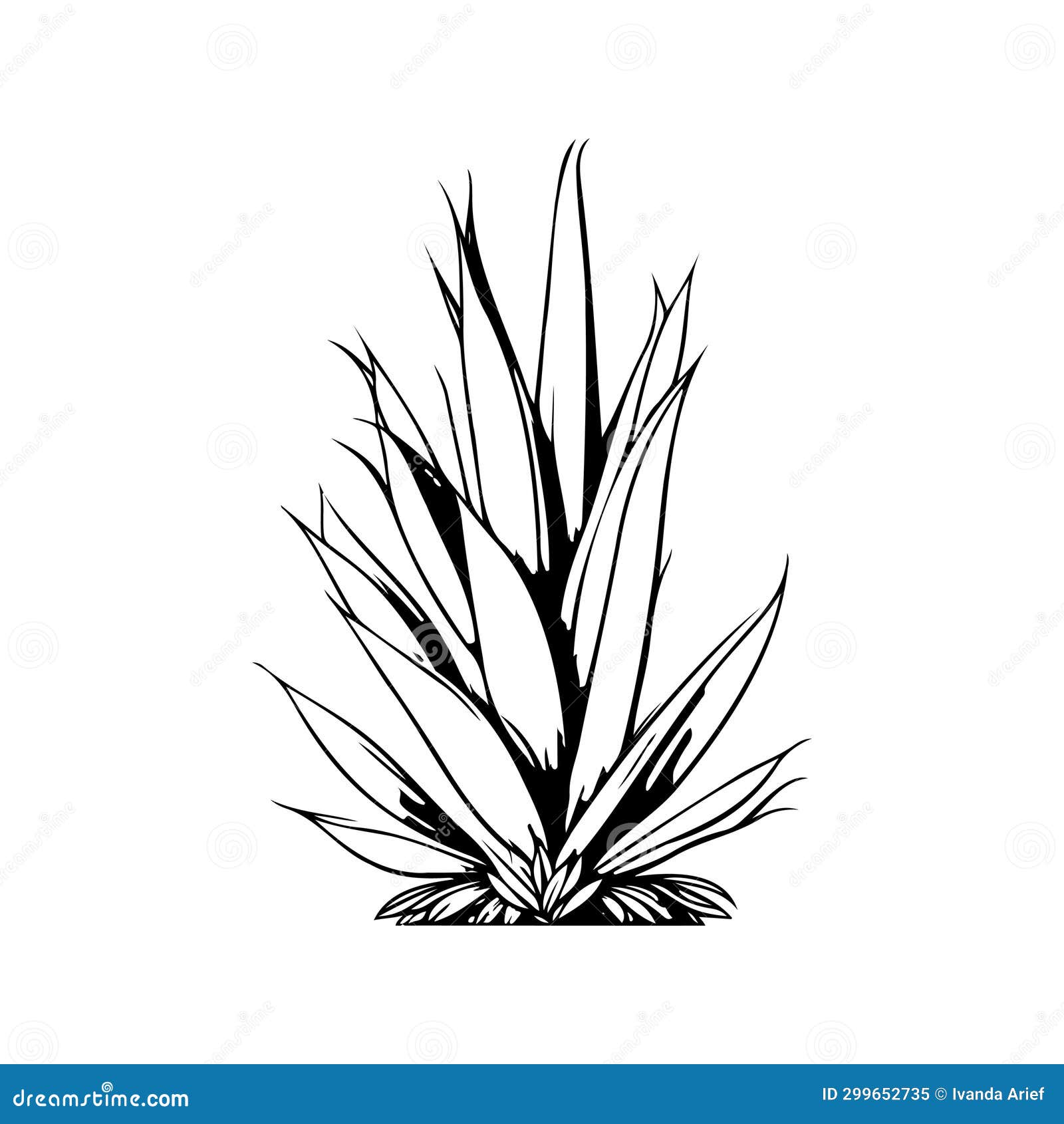 Agave Icon Hand Draw Black Plant Logo Symbol Perfect Stock Vector ...