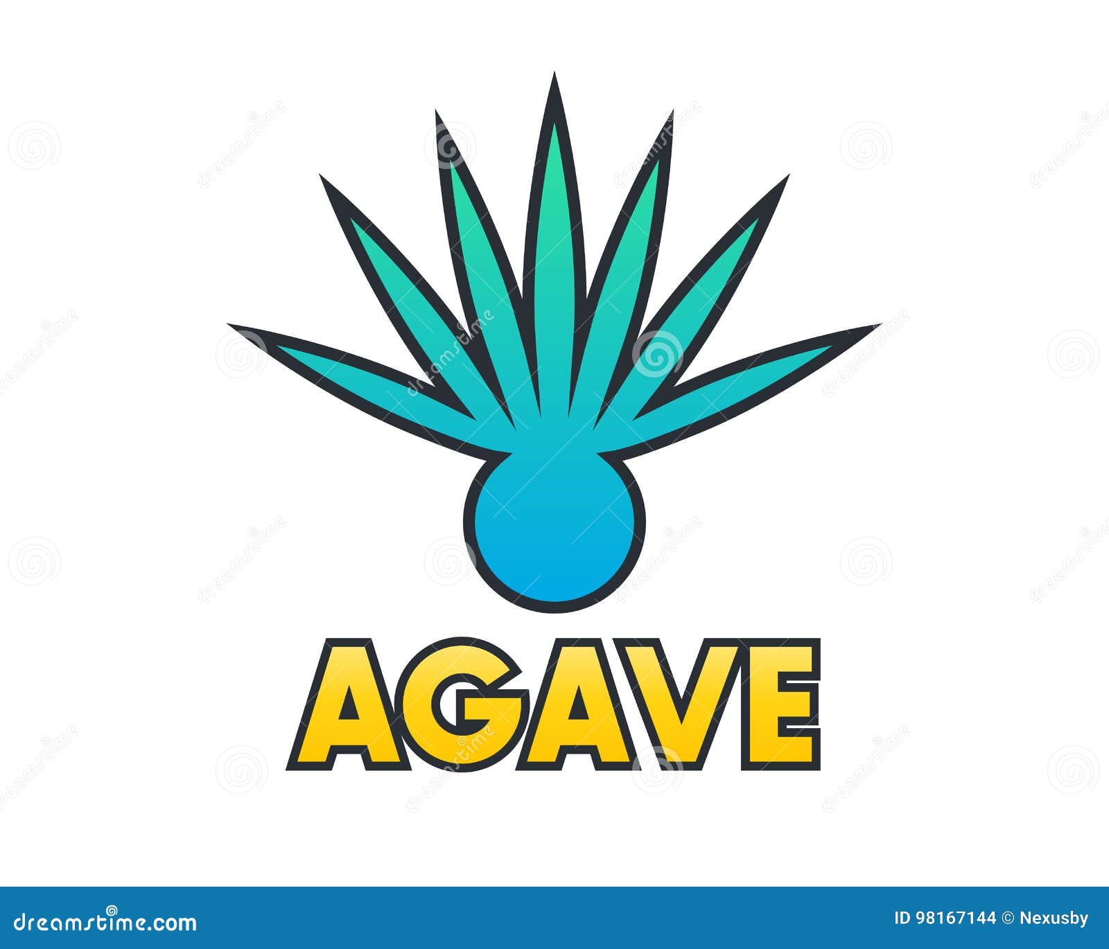 Agave Plant Element for Logo Design on White Stock Vector ...