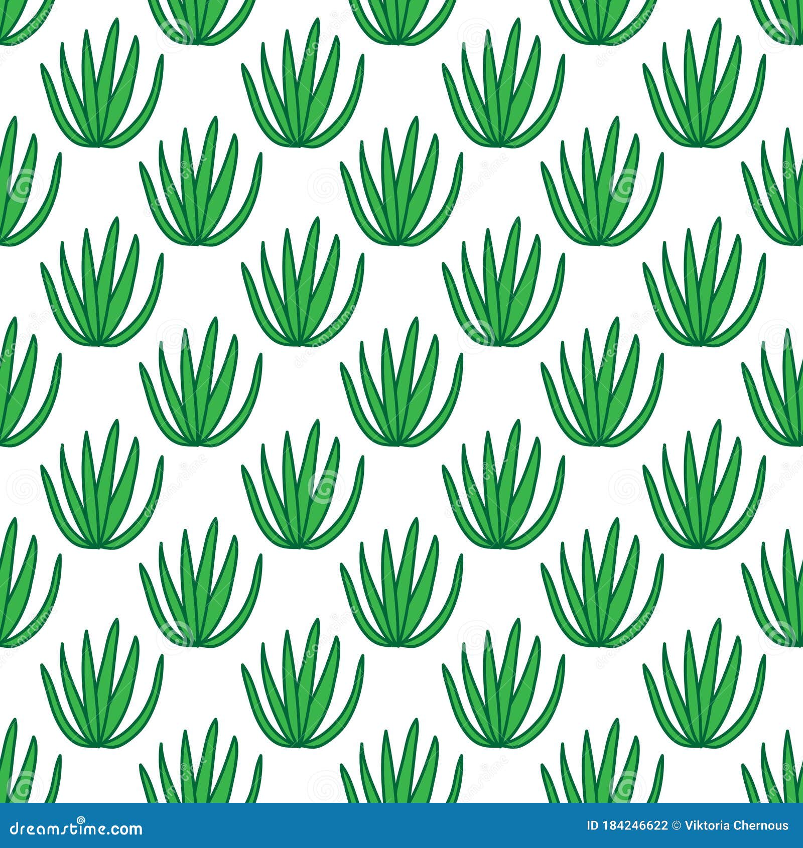 Agave Seamless Doodle Pattern, Vector Illustration Stock Illustration ...