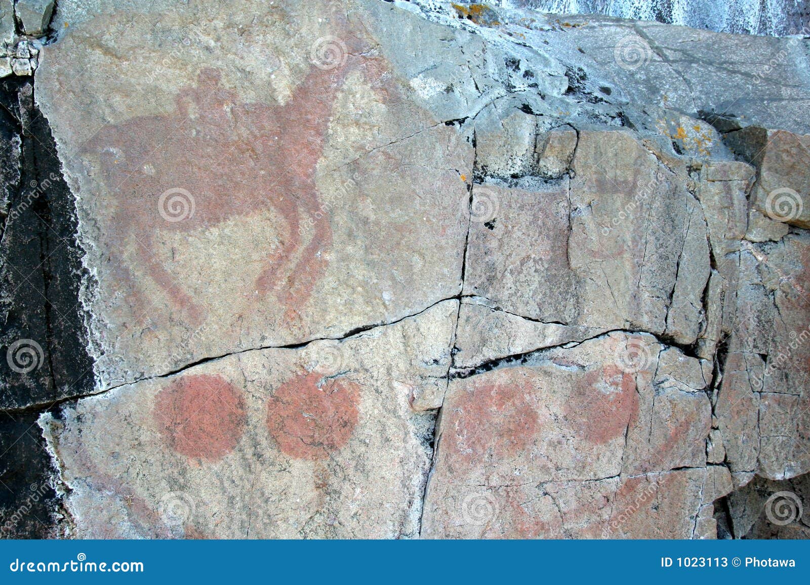 Agawa Pictographs - Horse and Spheres Stock Image - Image of ...