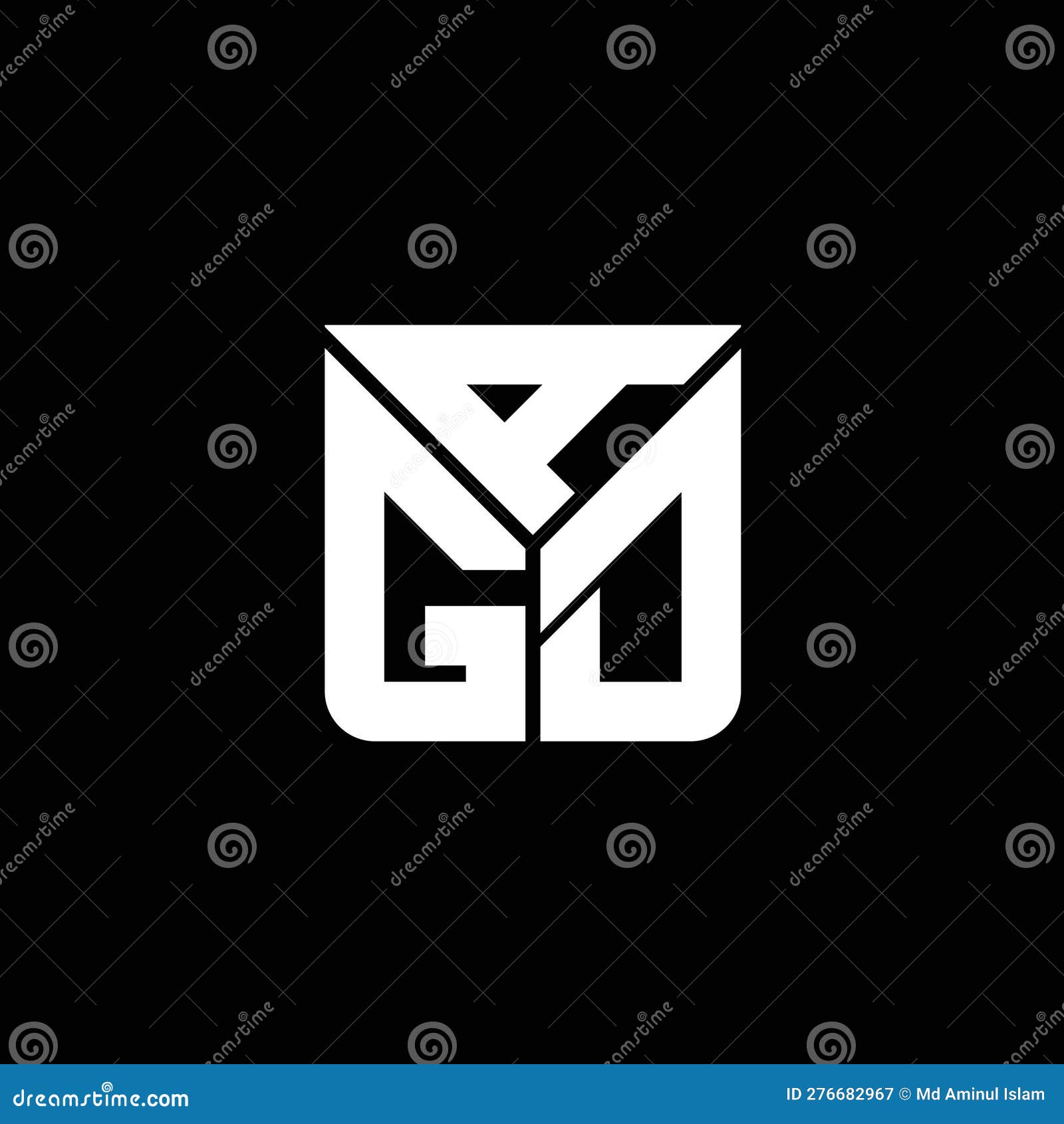AGD Letter Logo Creative Design with Vector Graphic, Stock Vector ...
