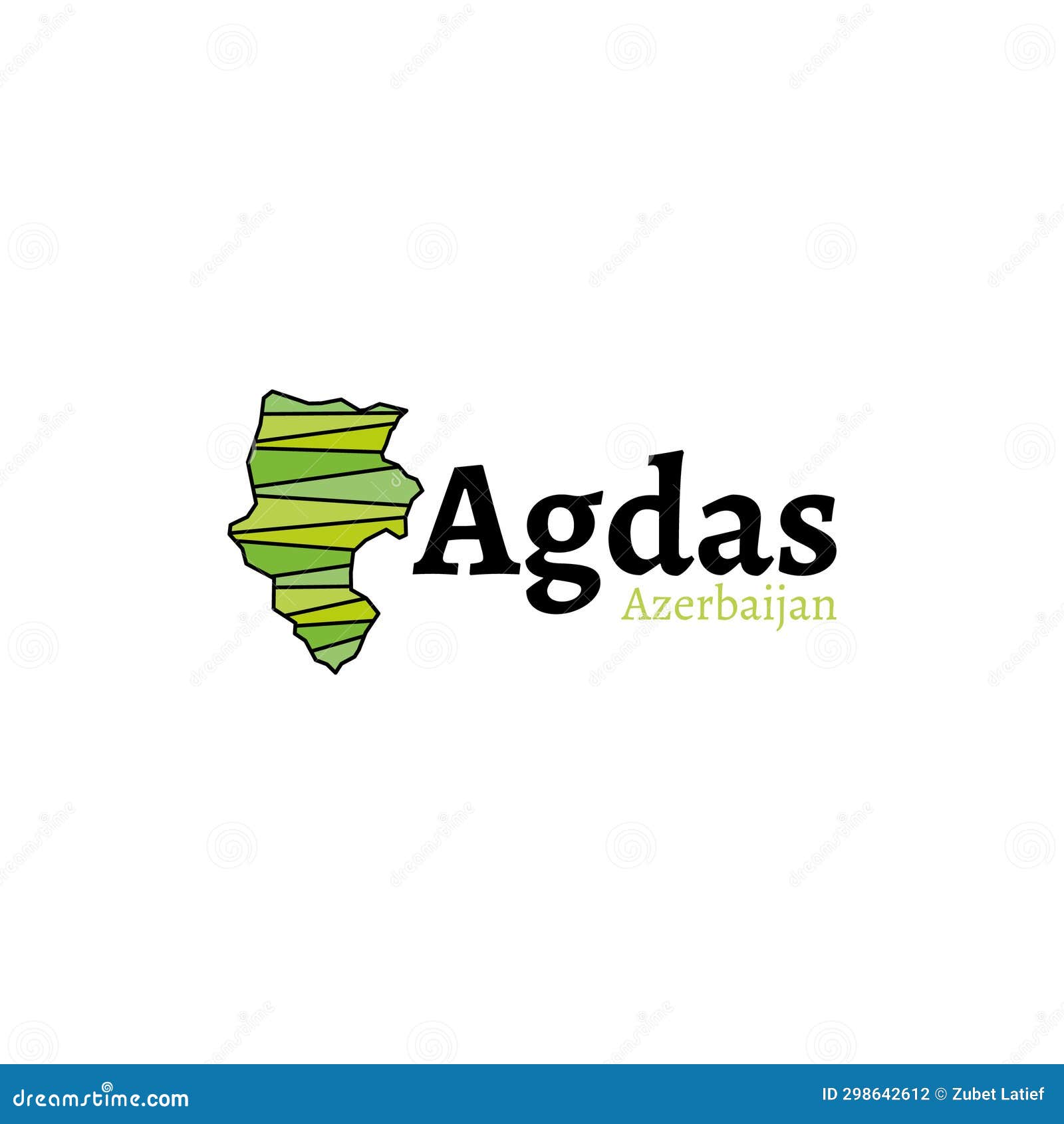 Agdas Highlighted on Azerbaijan Map, Vector Map of Azerbaijan Stock ...