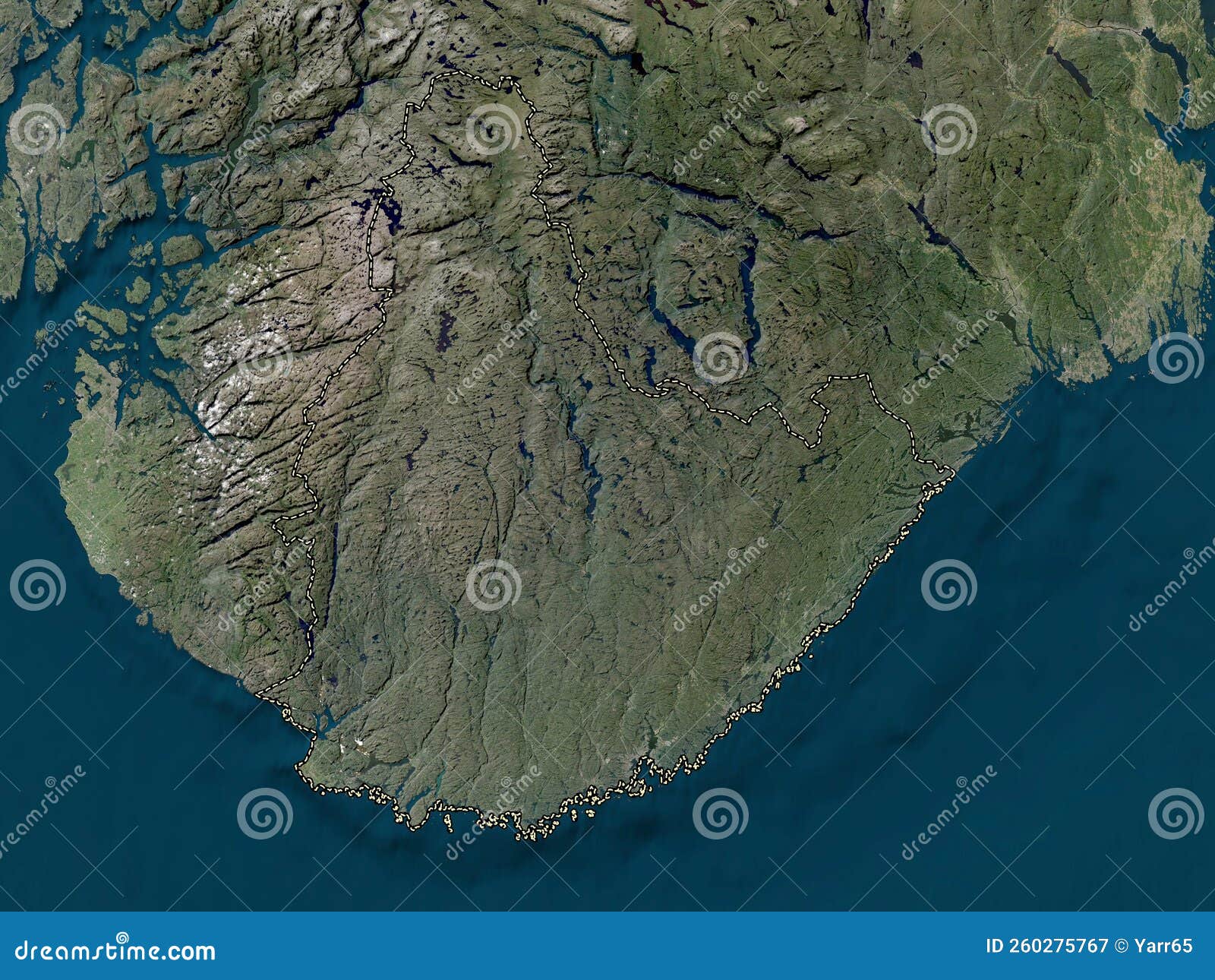 Agder, Norway. Low-res Satellite. No Legend Stock Image - Image of ...