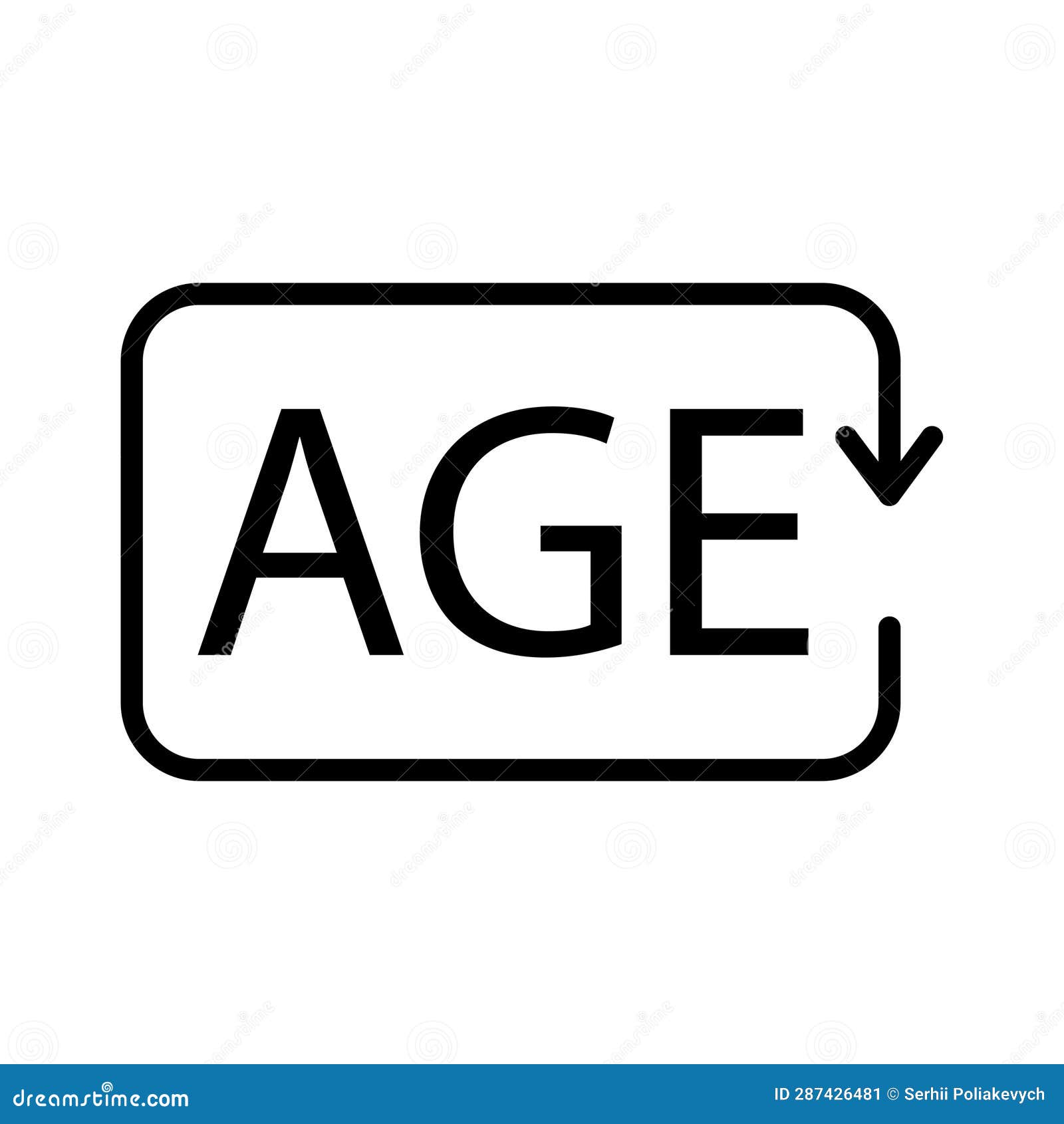 AGE Circular Arrow Icon. Rectangle Arrow AGE. Vector Illustration. EPS ...