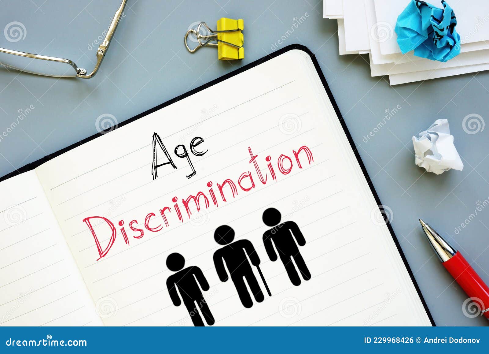 Age Discrimination is Shown on the Conceptual Photo Using the Text ...