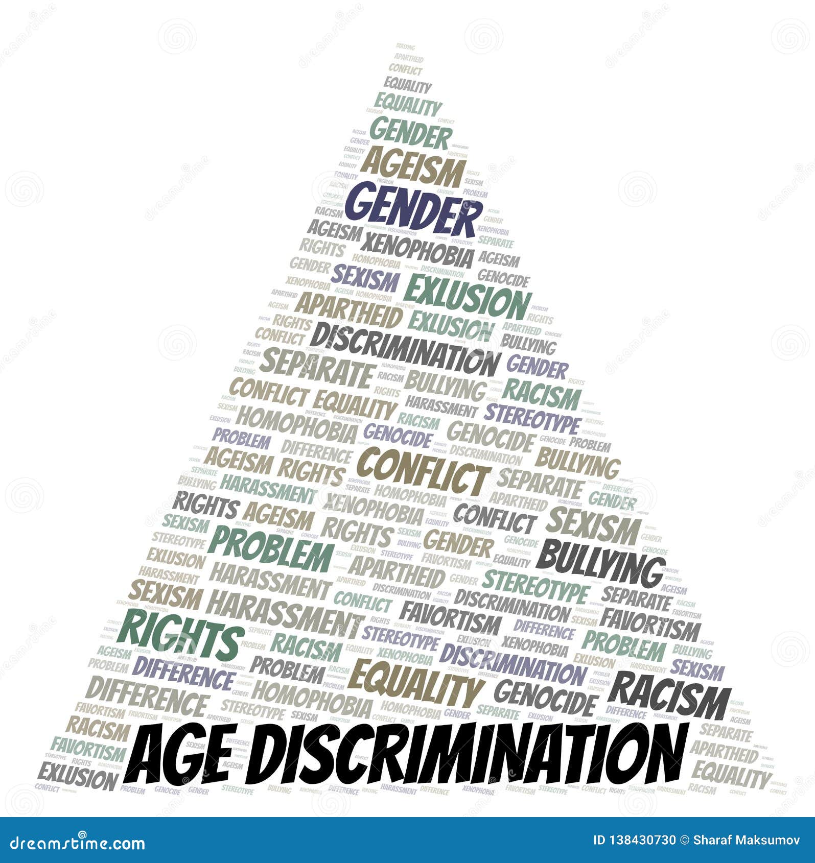 Age Discrimination - Type of Discrimination - Word Cloud Stock ...