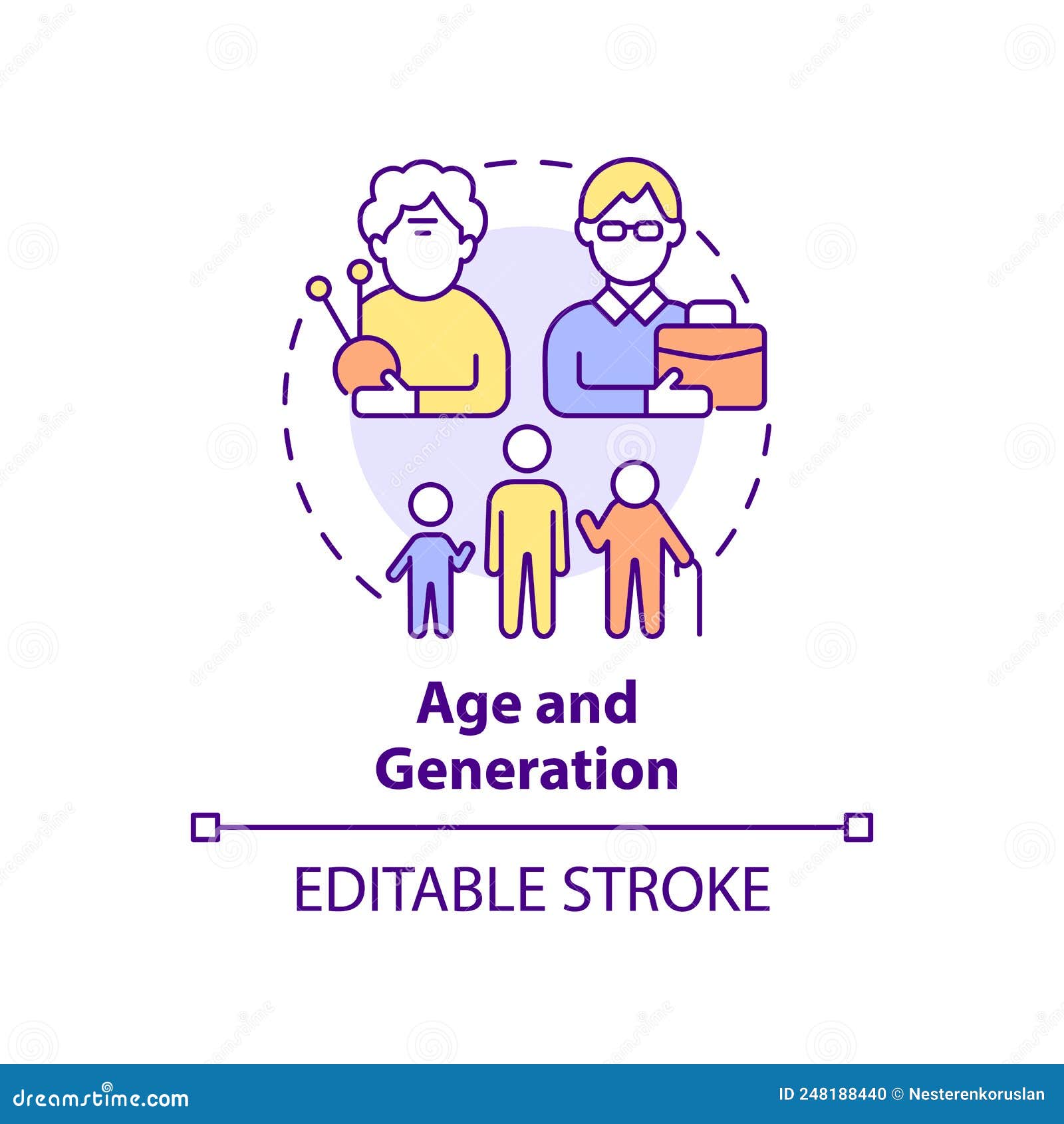 Age and Generation Concept Icon Stock Vector - Illustration of ...