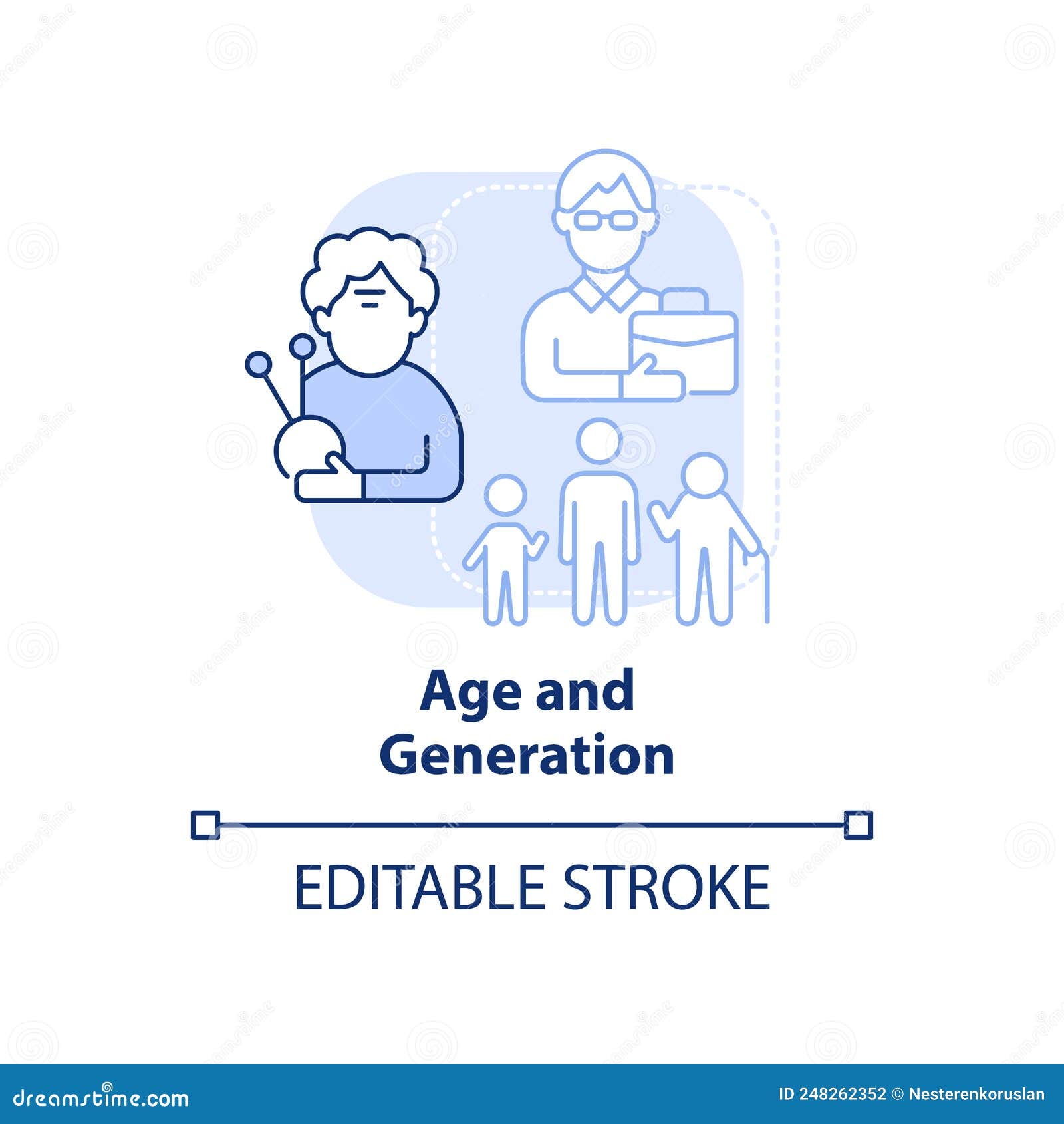 Age and Generation Light Blue Concept Icon Stock Vector - Illustration ...