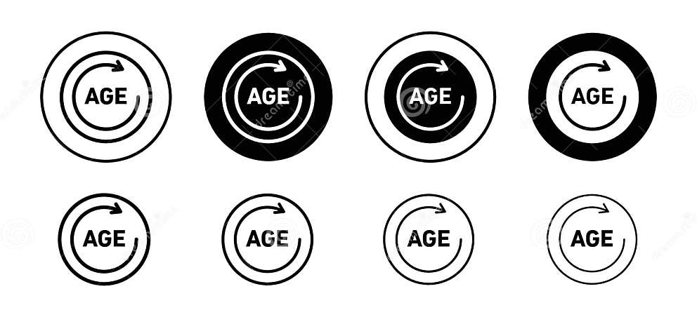 Age Icon Vector Set Collection for Web Stock Vector - Illustration of vector, cinema: 325542047