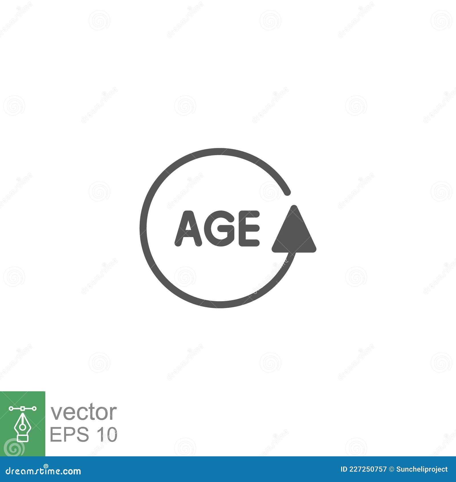 Age Icon. Word Age in Circular Arrows Pointer Logo Signs and Symbols ...