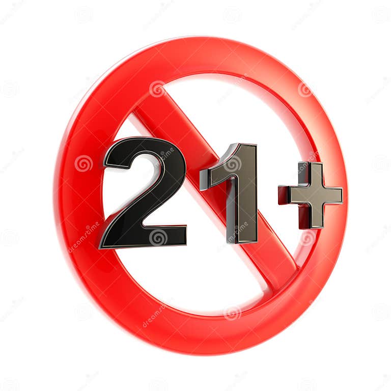Age Limit (21+) Round Symbol Isolated Stock Illustration - Illustration ...