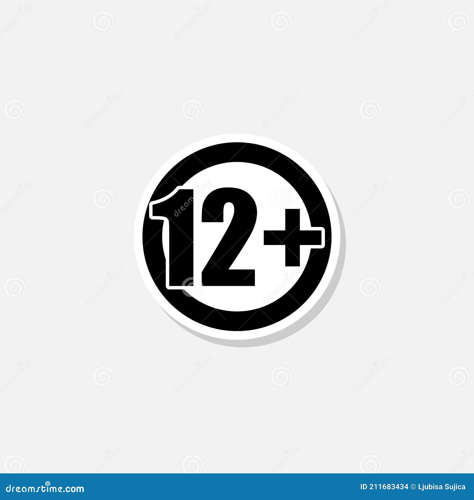 12 Age Limit Concept Sticker Icon Stock Vector - Illustration of ...