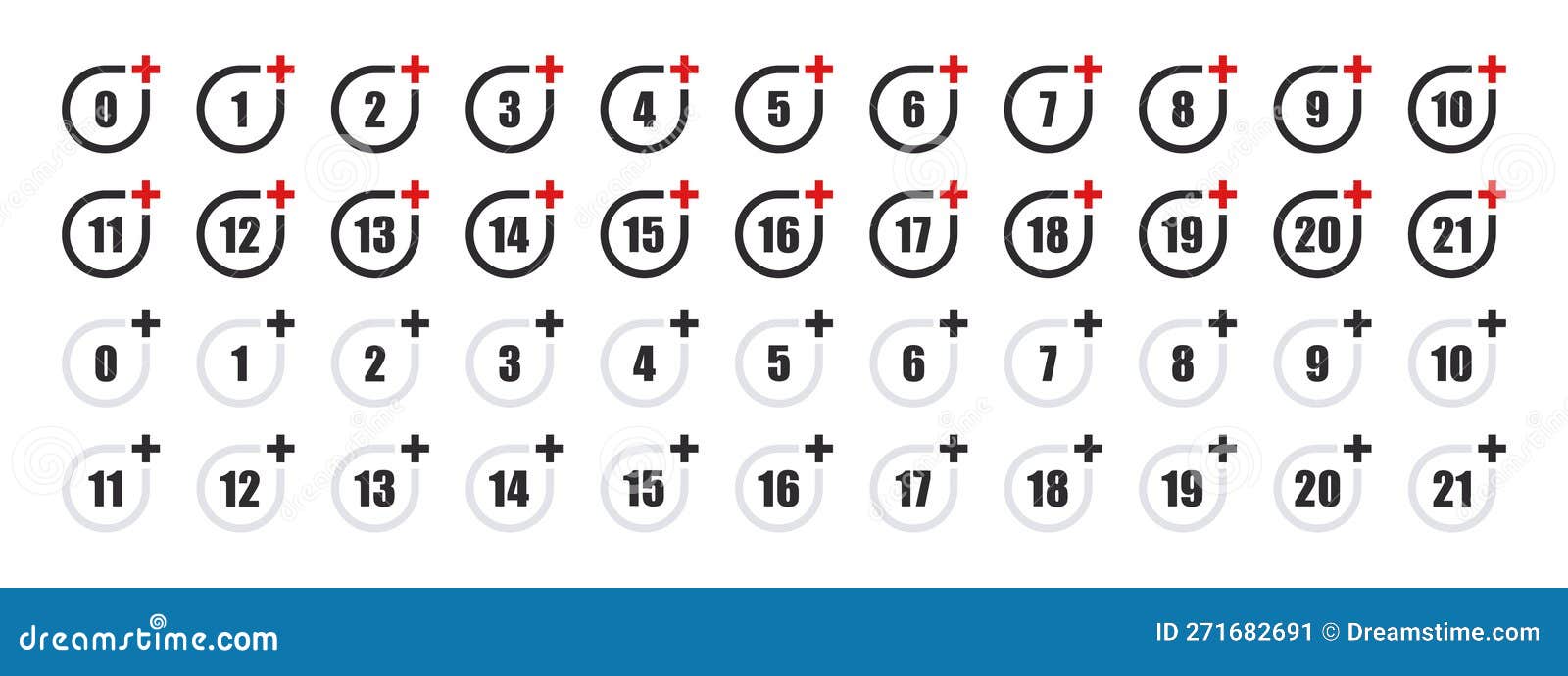 Age Limit Icons Set. Age Restriction Signs. Recommended Age Limit Stock ...