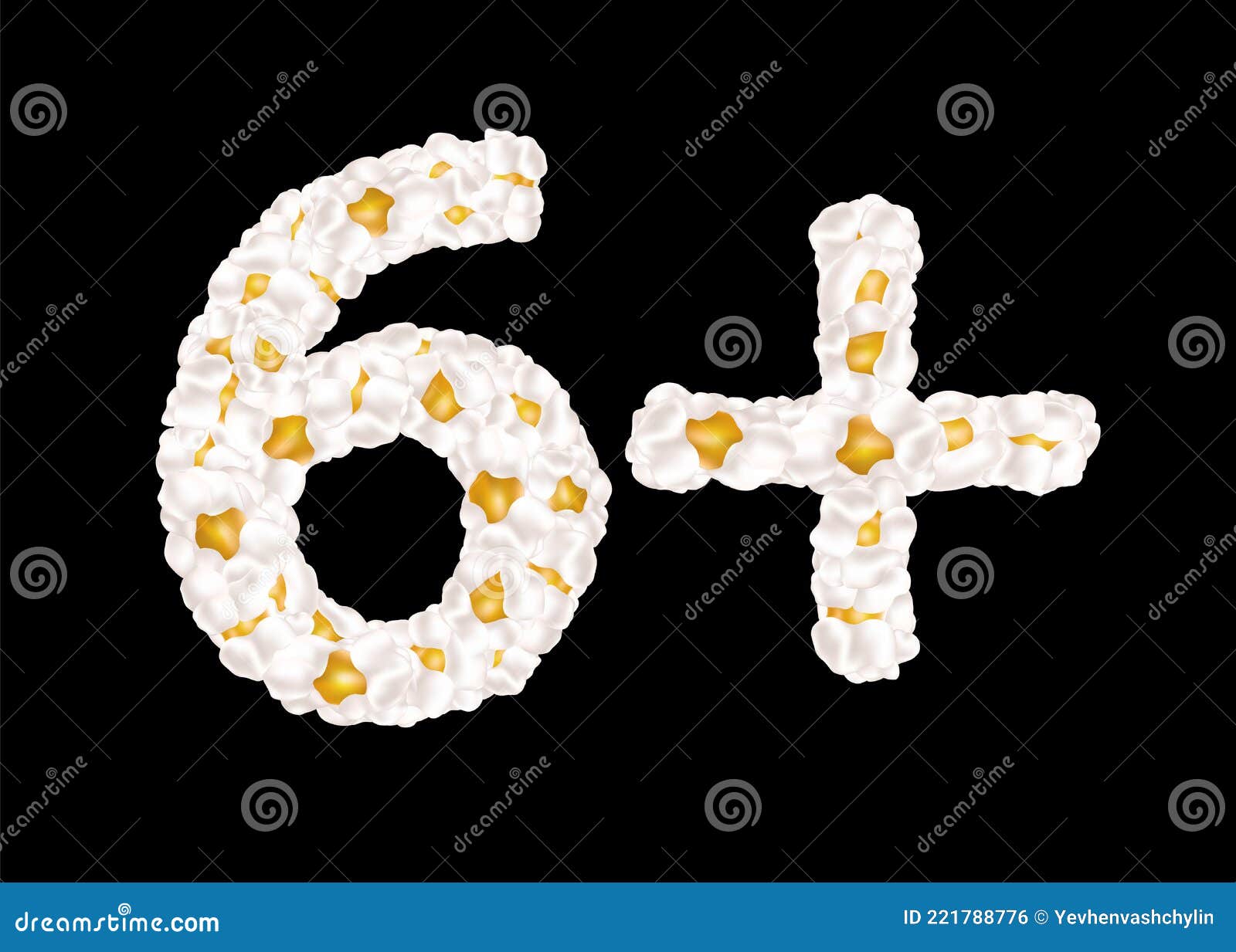 Age Limit 6 Plus. Vector Illustration Made Up of Airy Popcorn Stock ...