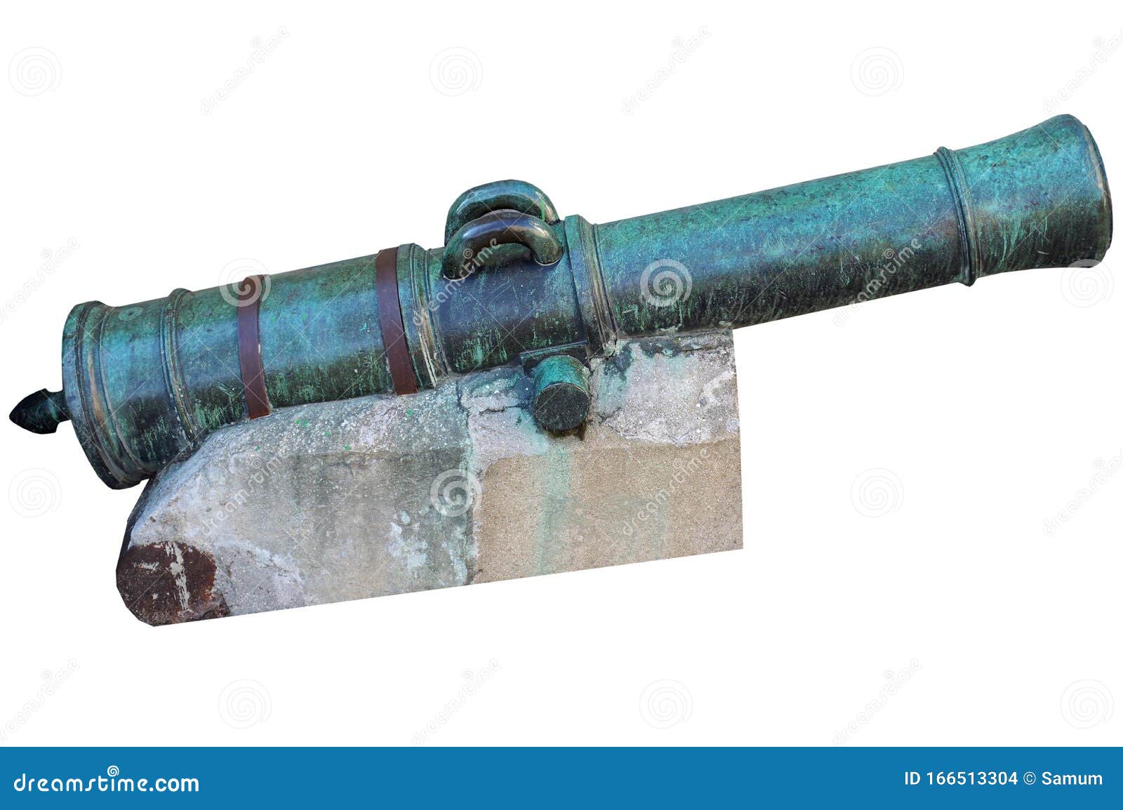 Age-old Ship Cannon on a White Stock Photo - Image of conflict ...